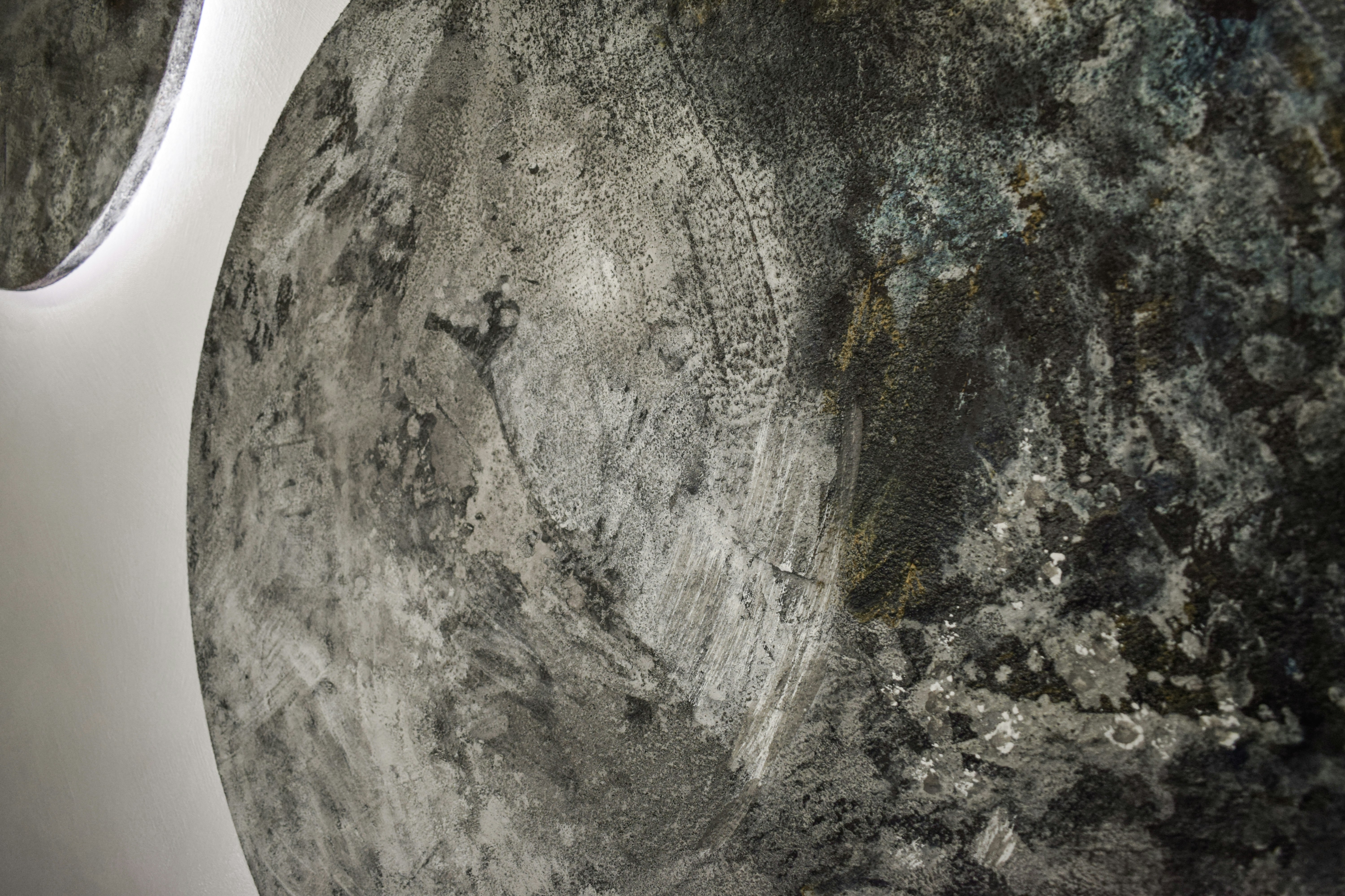 Rugged Patina: Weathered Rock and Silvery Curve