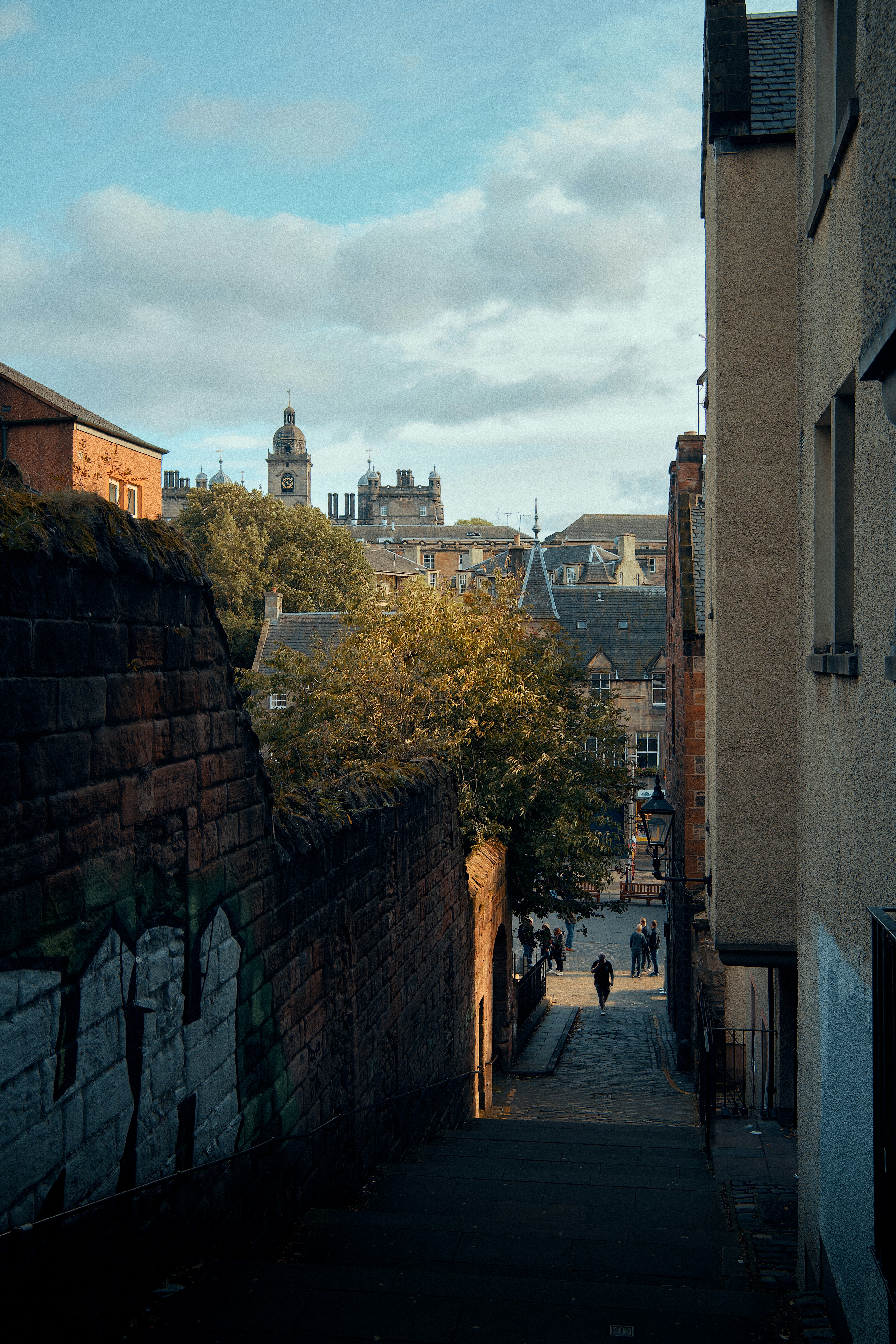 A Quiet Staircase Toward a Old Town Awakening