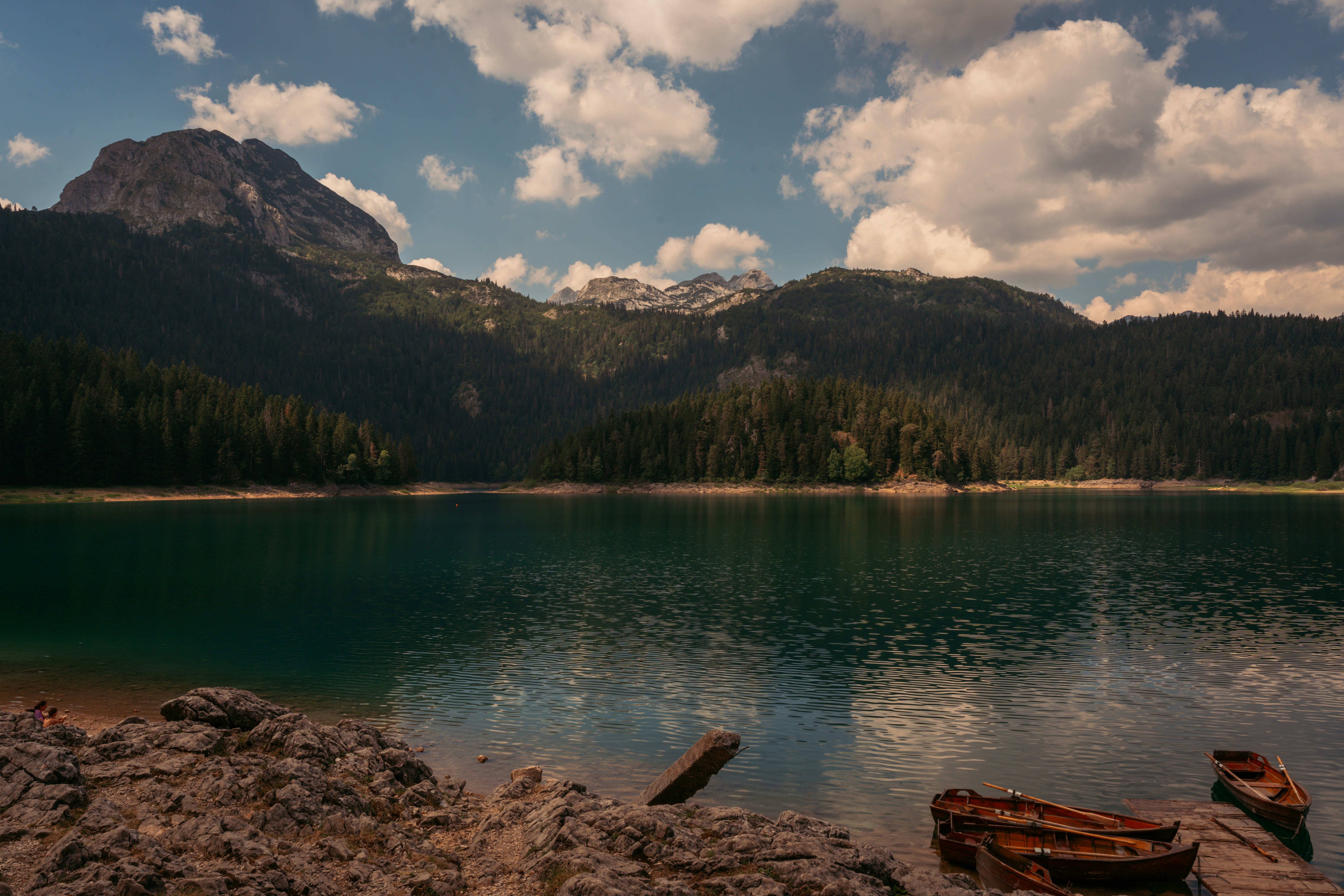 Blue-green Lake Beneath a Mountain Ring