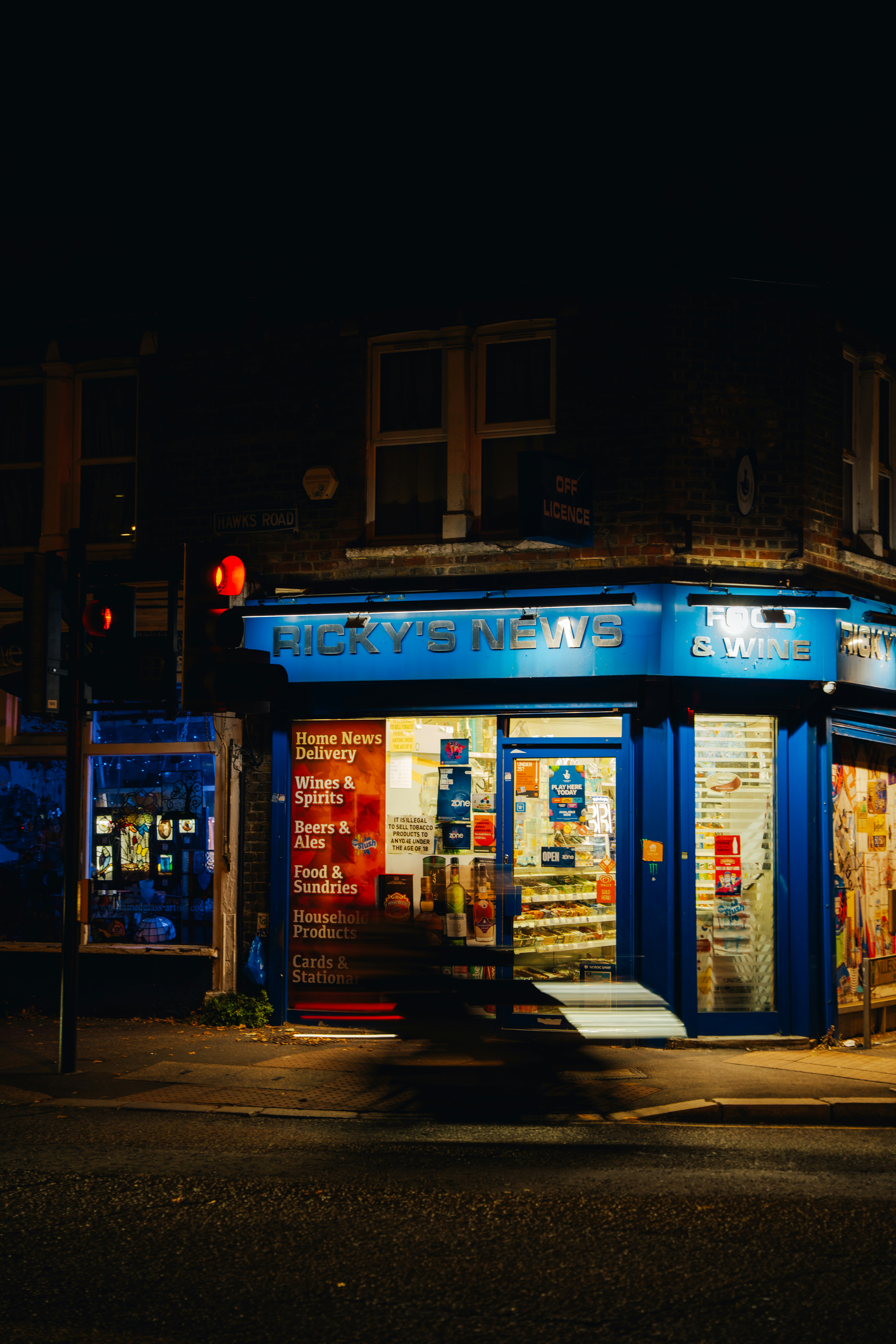 Blue Neon Corner: Ricky's News at Night