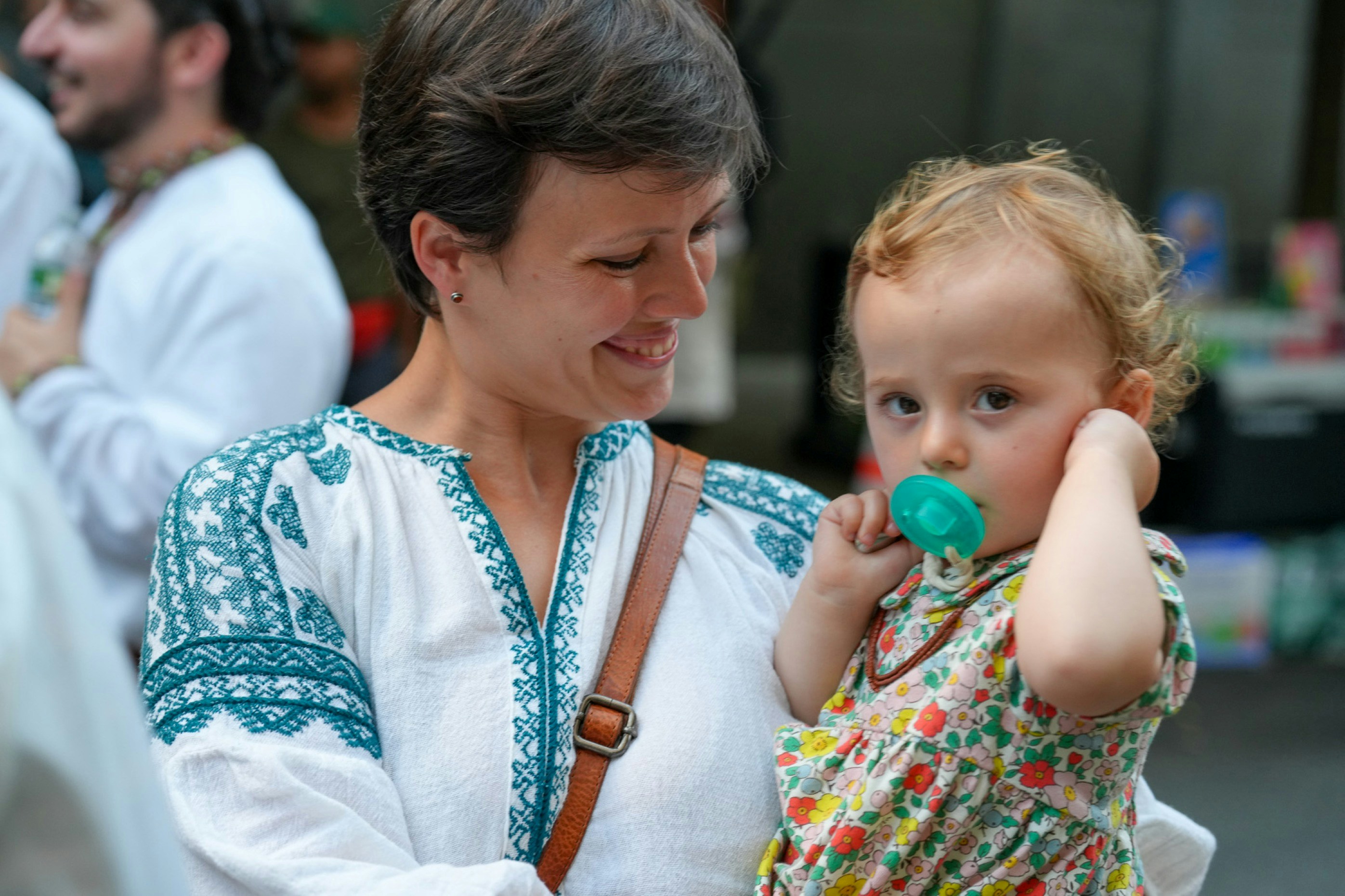 Mother and Child at a Casual Outdoor Gathering