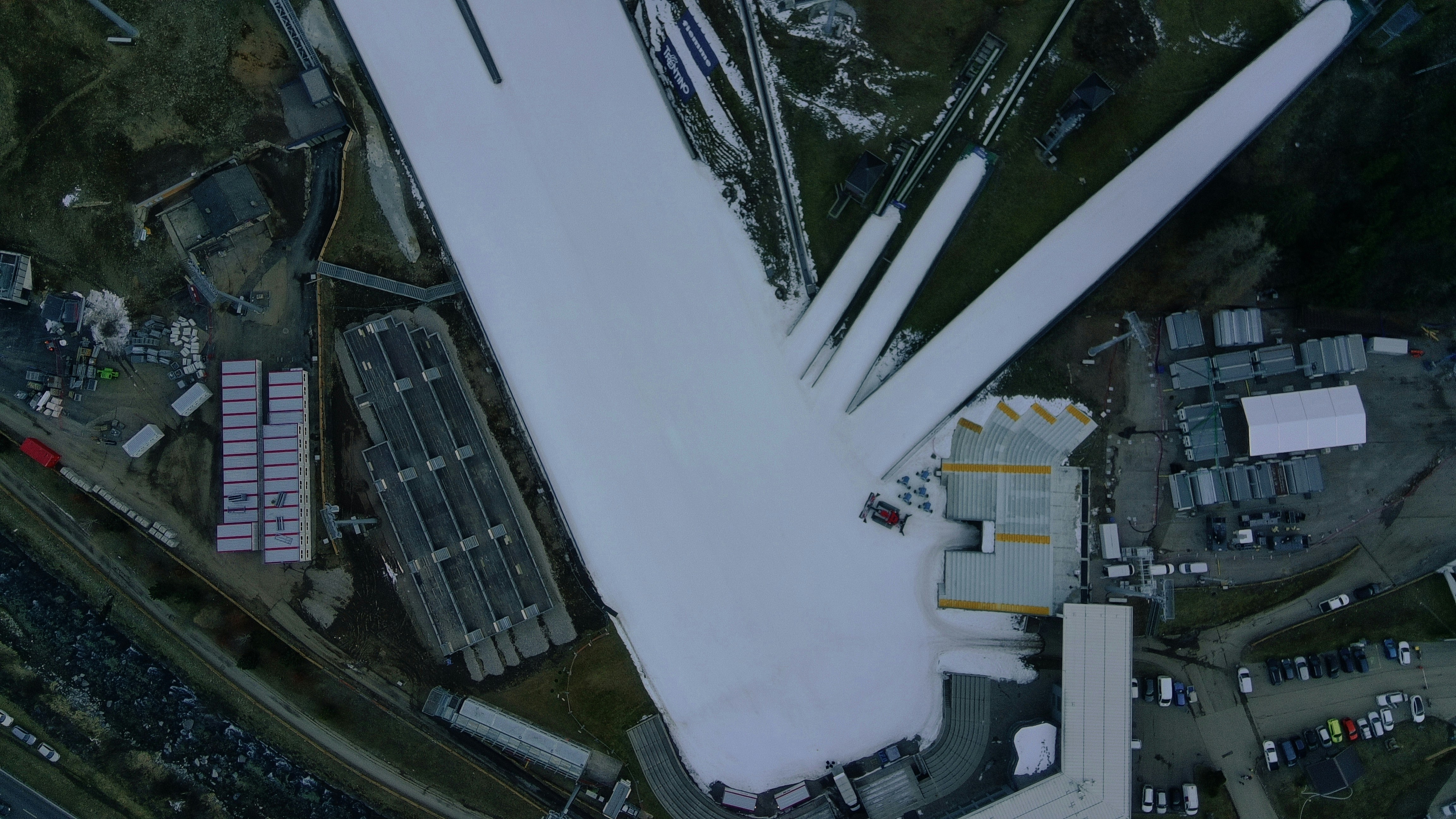 White-winged Runway: Aerial View of a Snow-Cwept Airfield