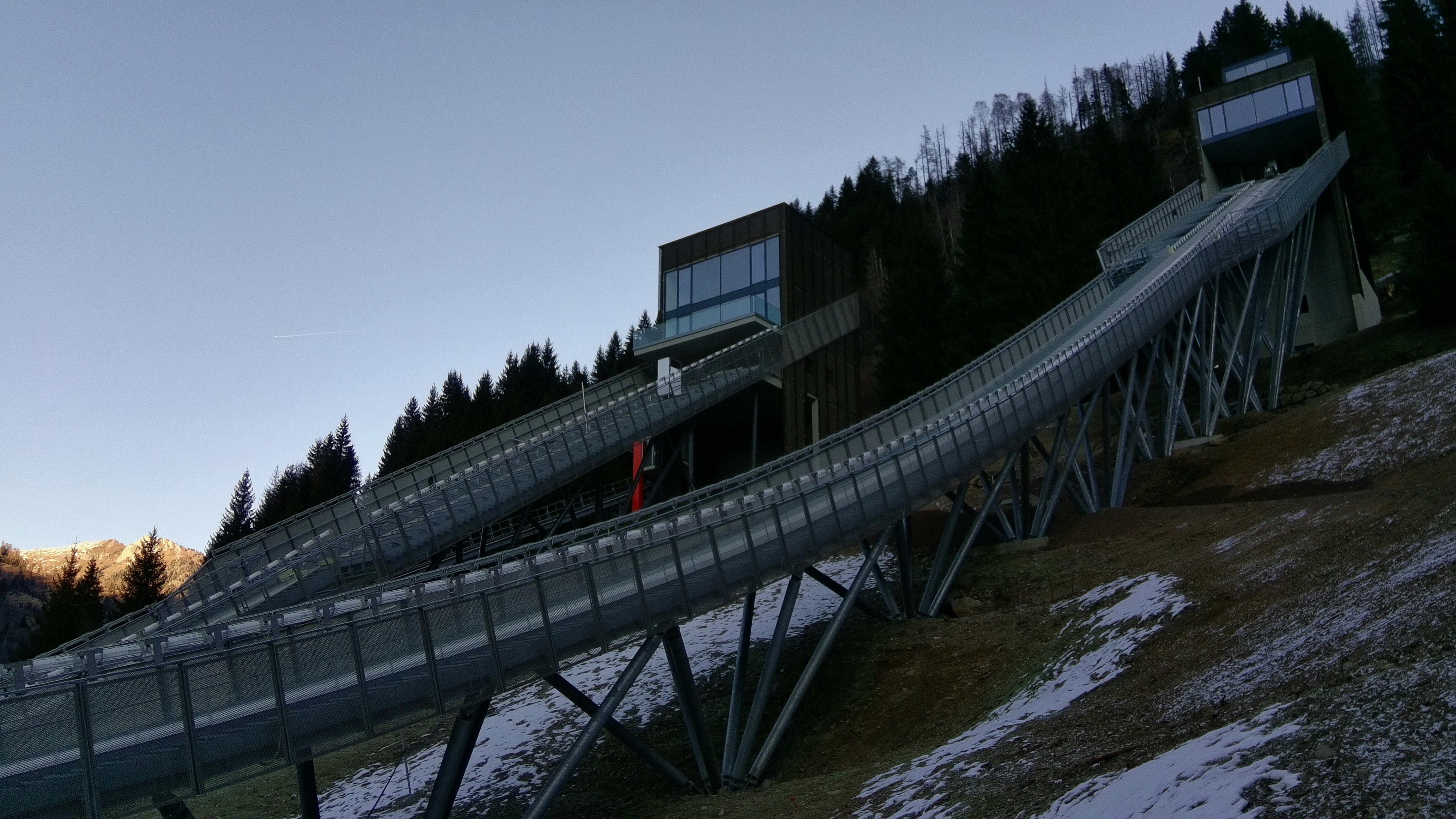 Winter Redirect: The Glassy Glide of a Ski Jump Structure