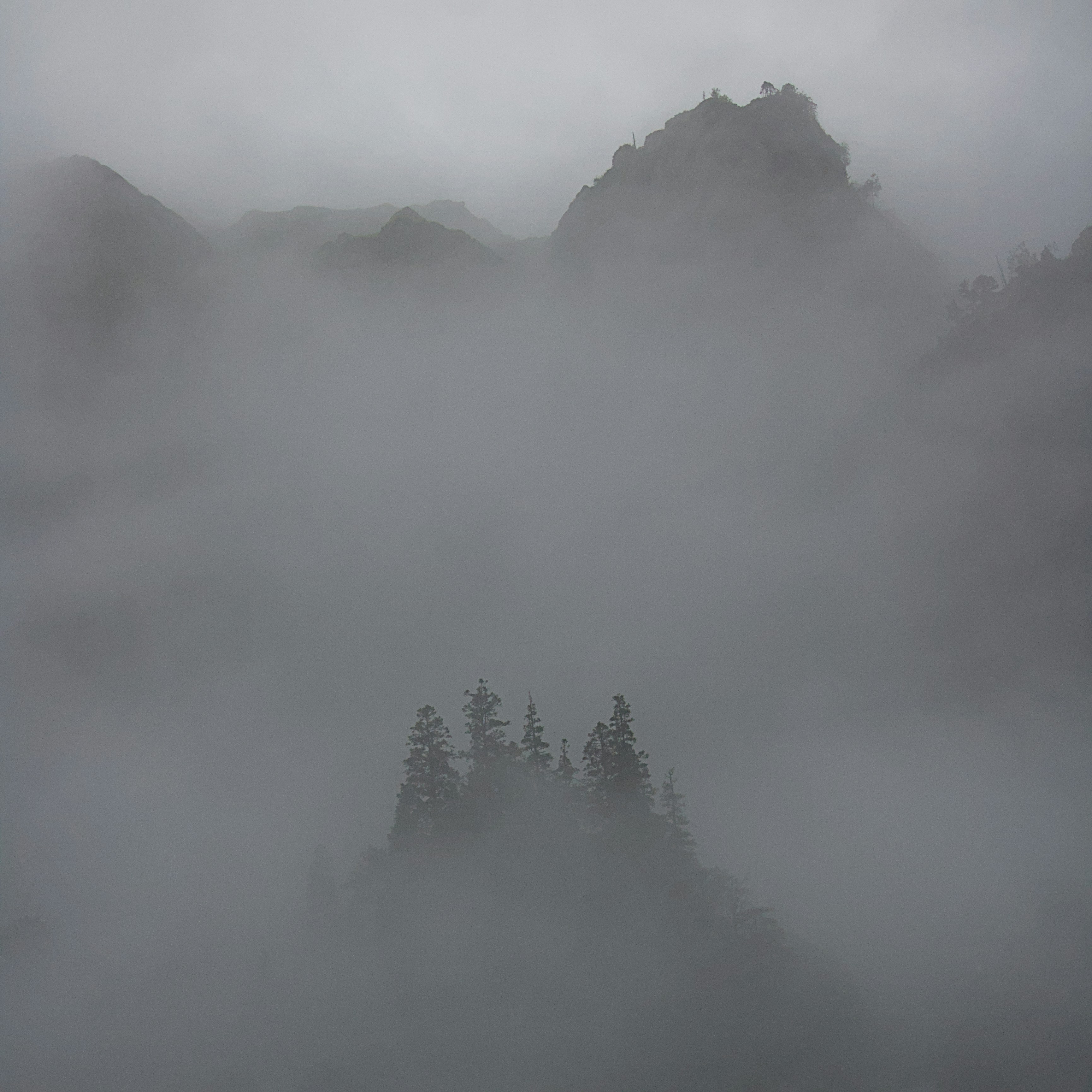 Silent Peaks Shrouded in Veiled Mist