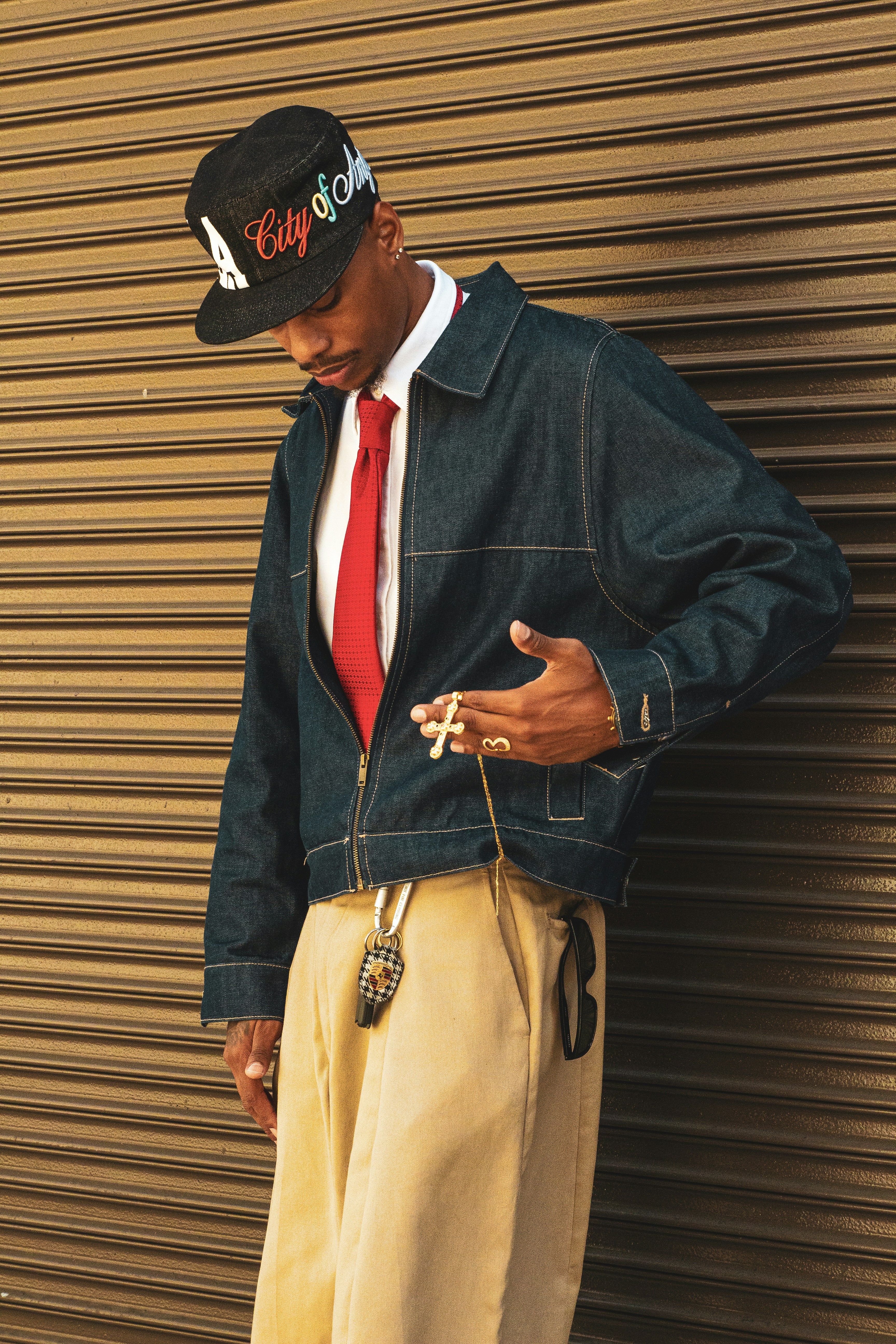 Denim Frame: A Street-Ready Pose Under Urban Light