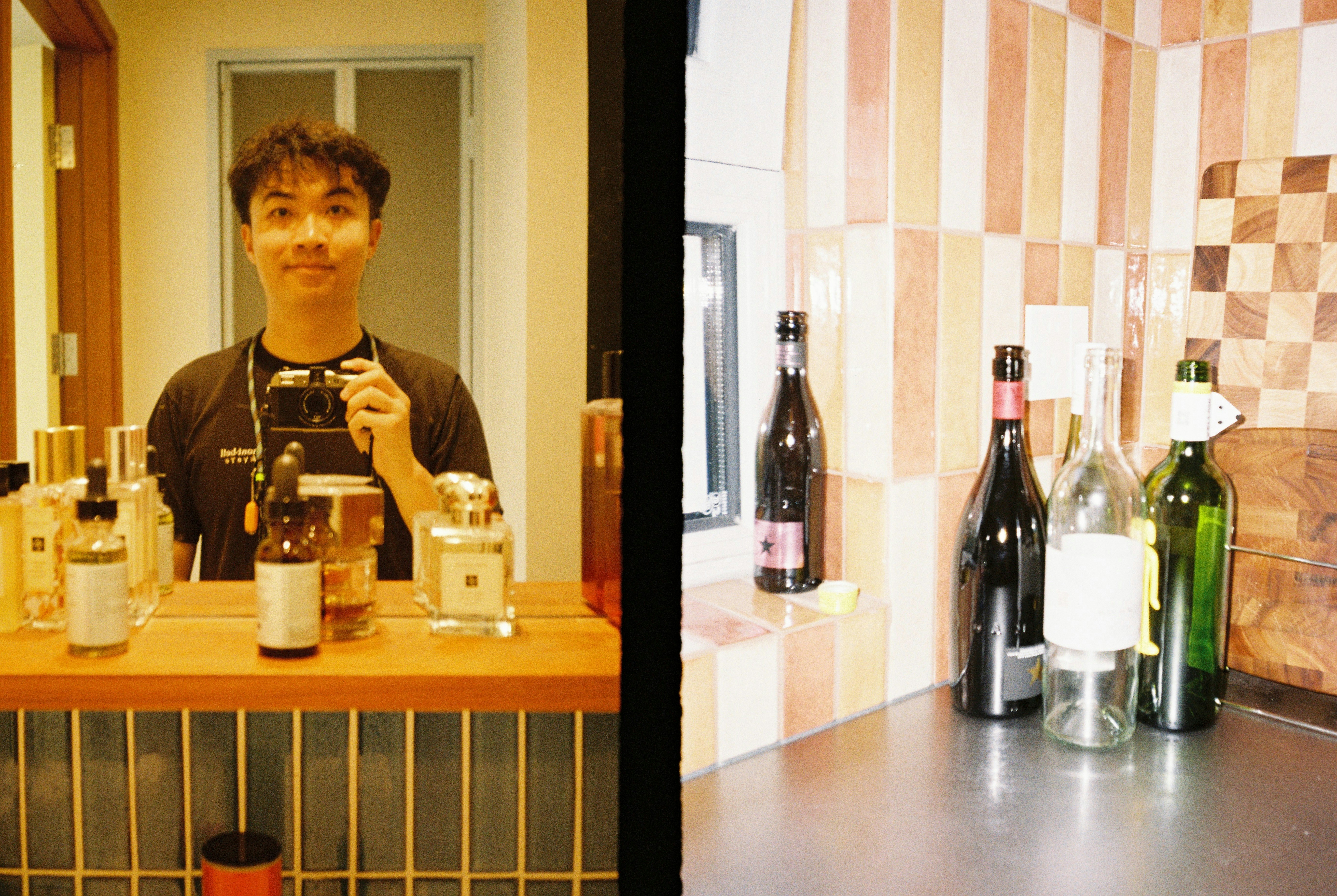 Mirror Moment: Self-Portrait in a Bottled Studio