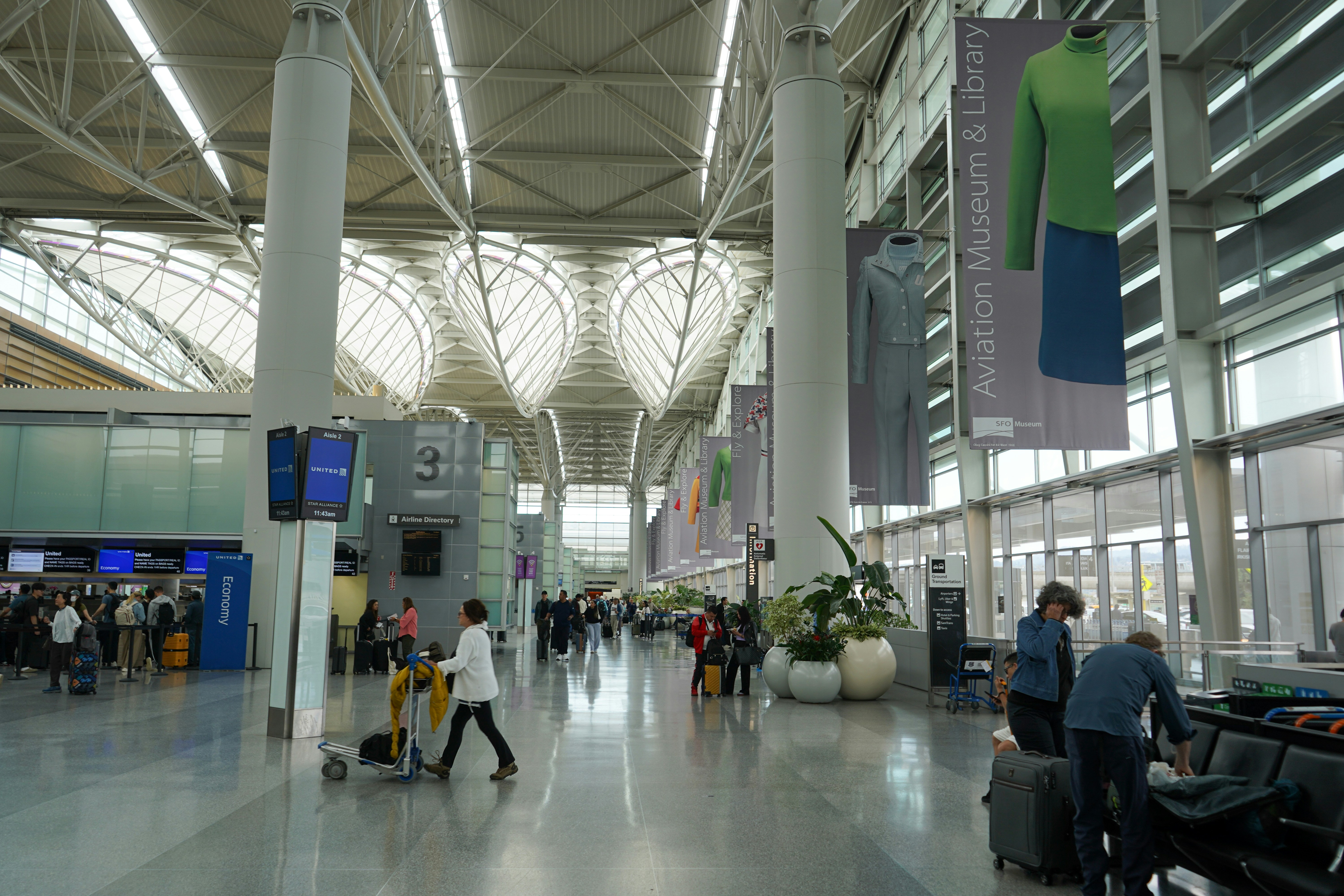 Quiet Corridor at a Modern Airport Terminal