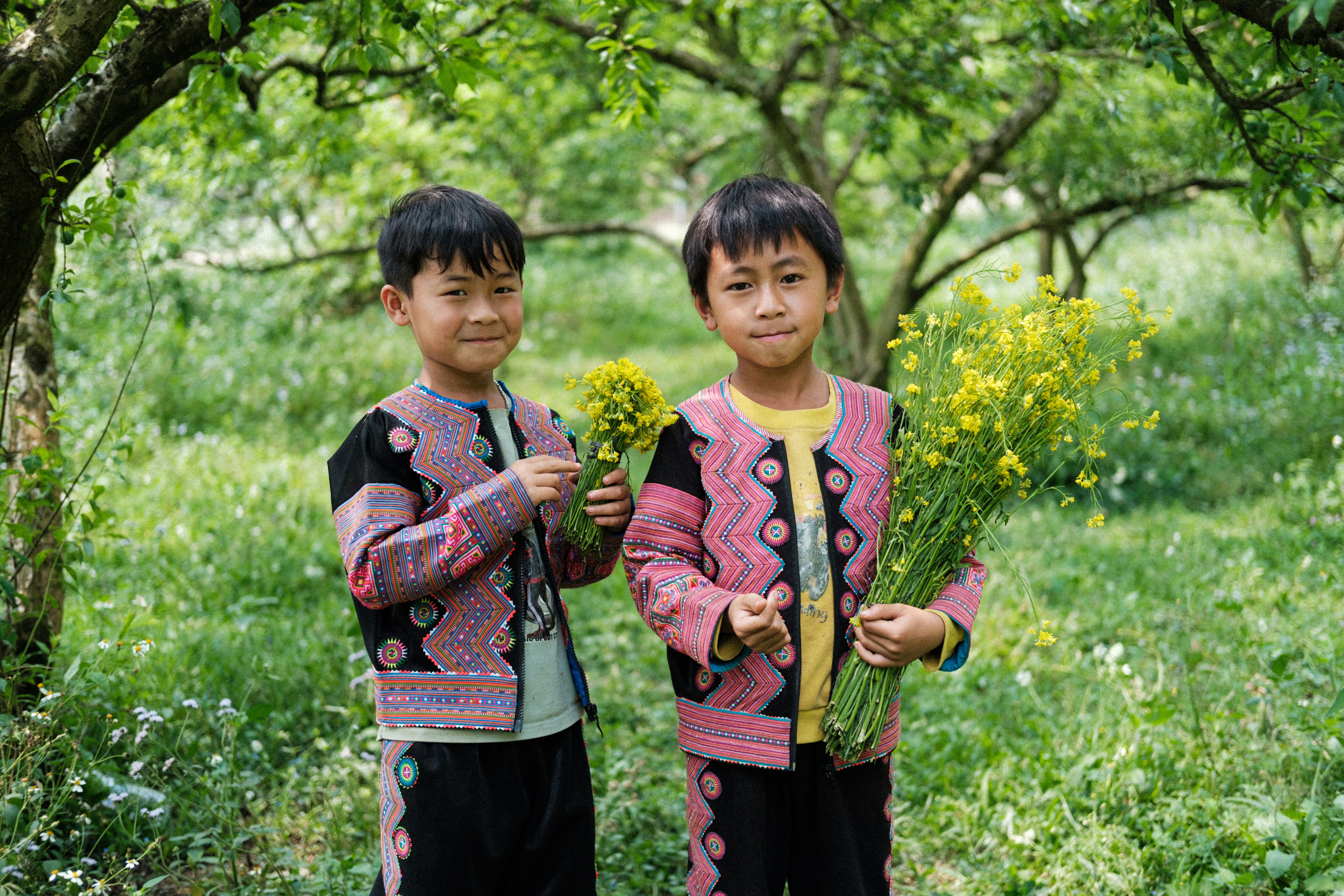 Two Field Companions in Floral Garb