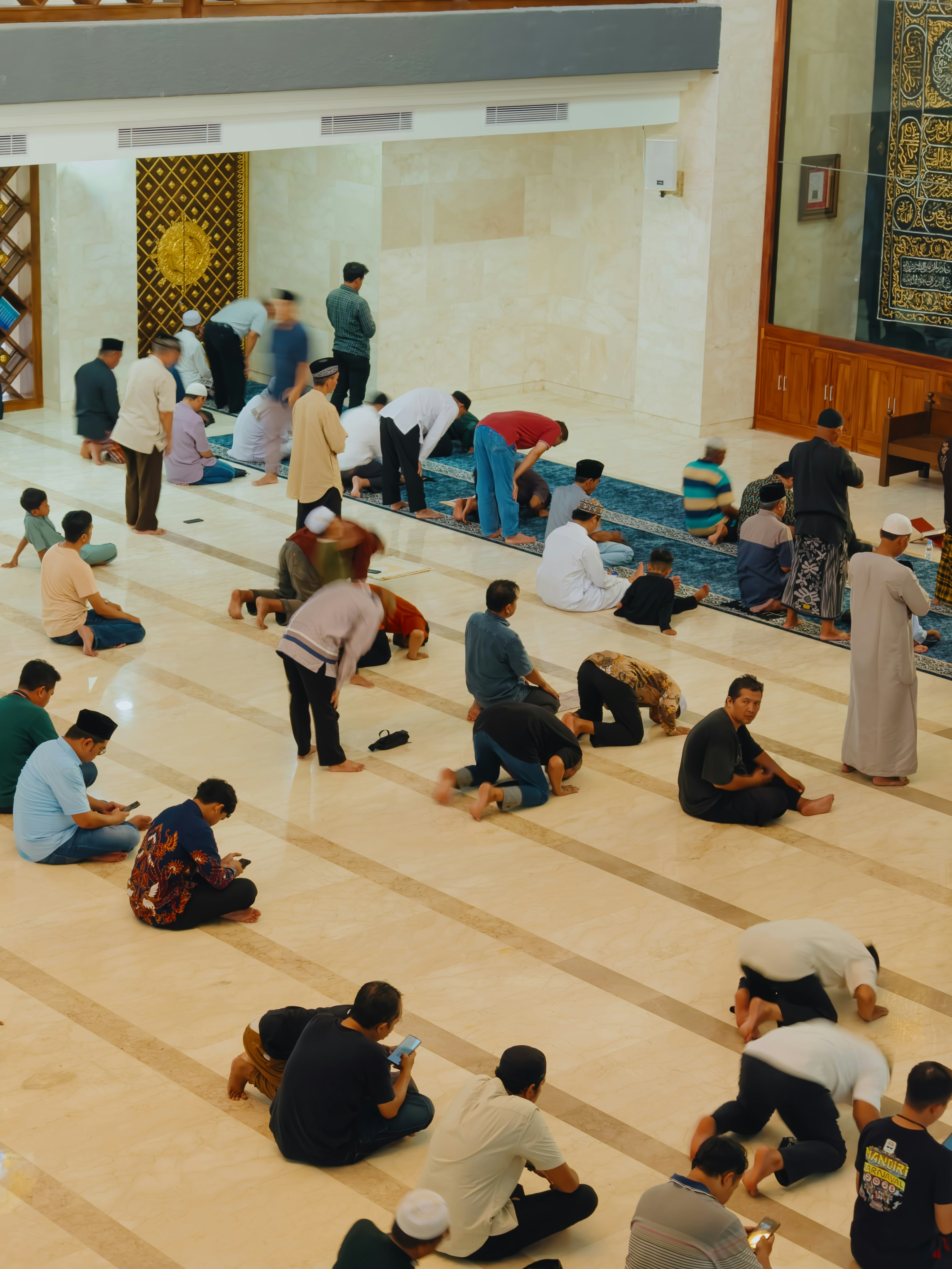 Quiet Reverence: A Crowd of Worshippers in a Marble Hall