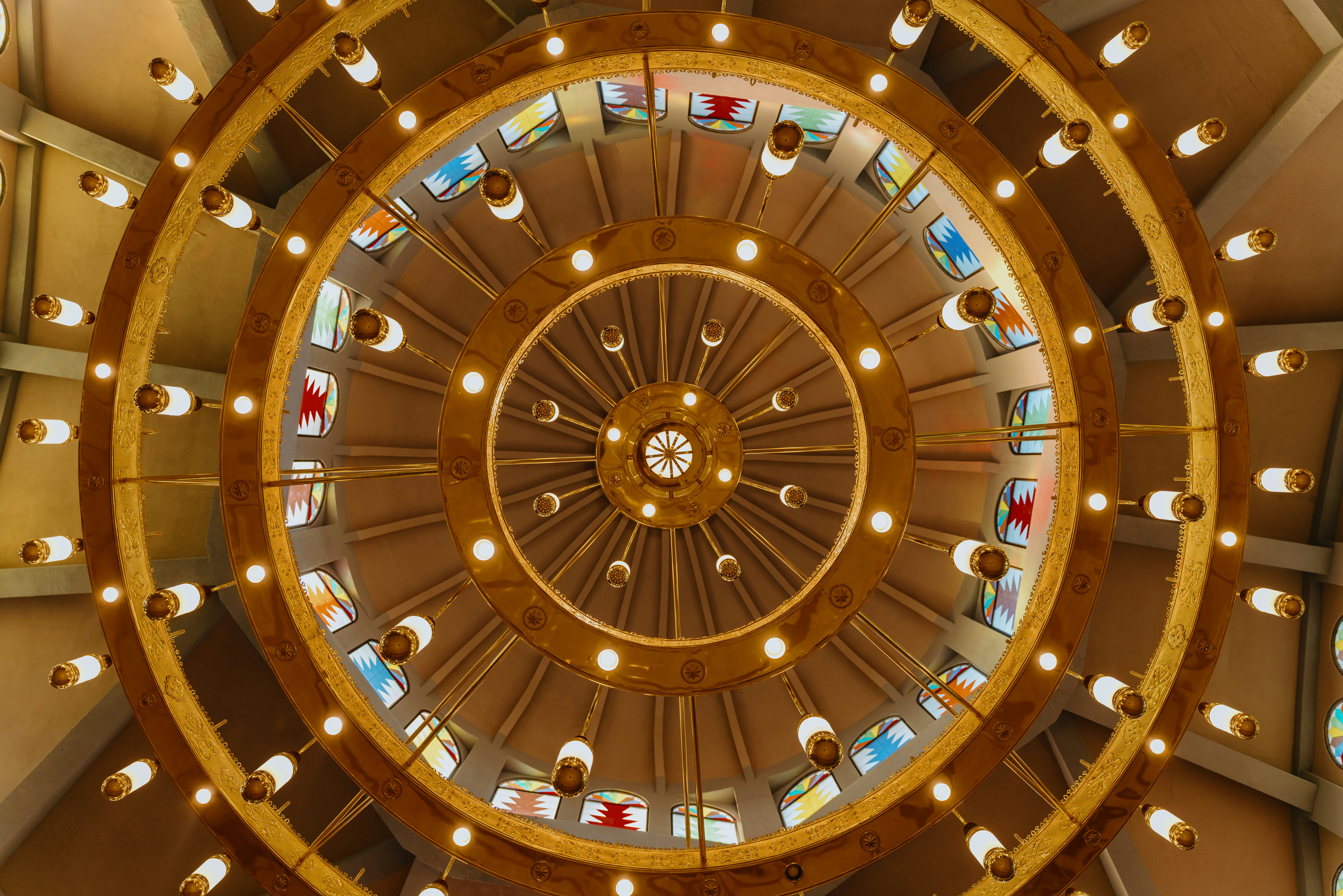 Concentric Orbs: A Golden Spiral of Light