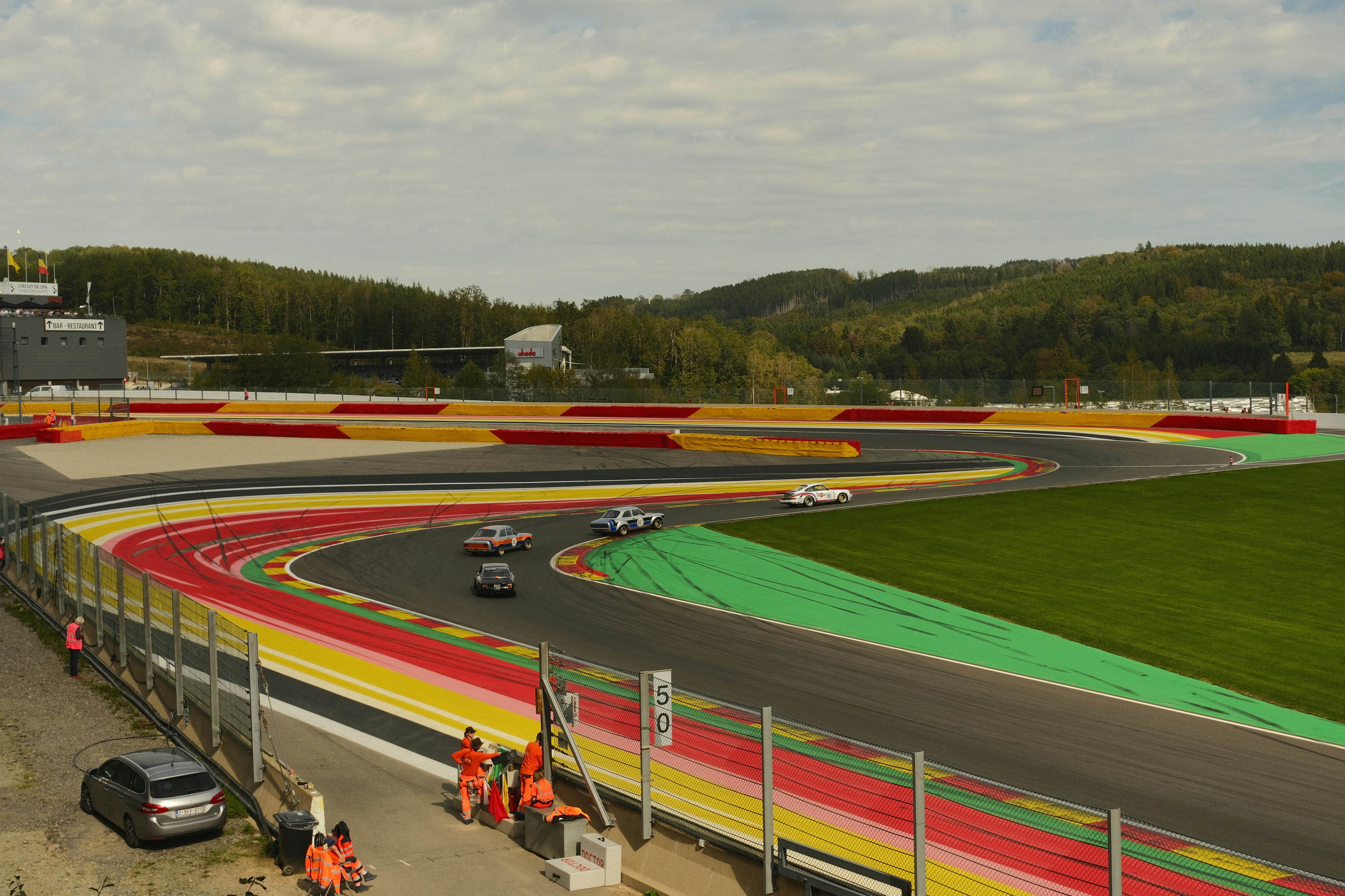 Raceway Vivid: Painted Curves under a Clear Sky