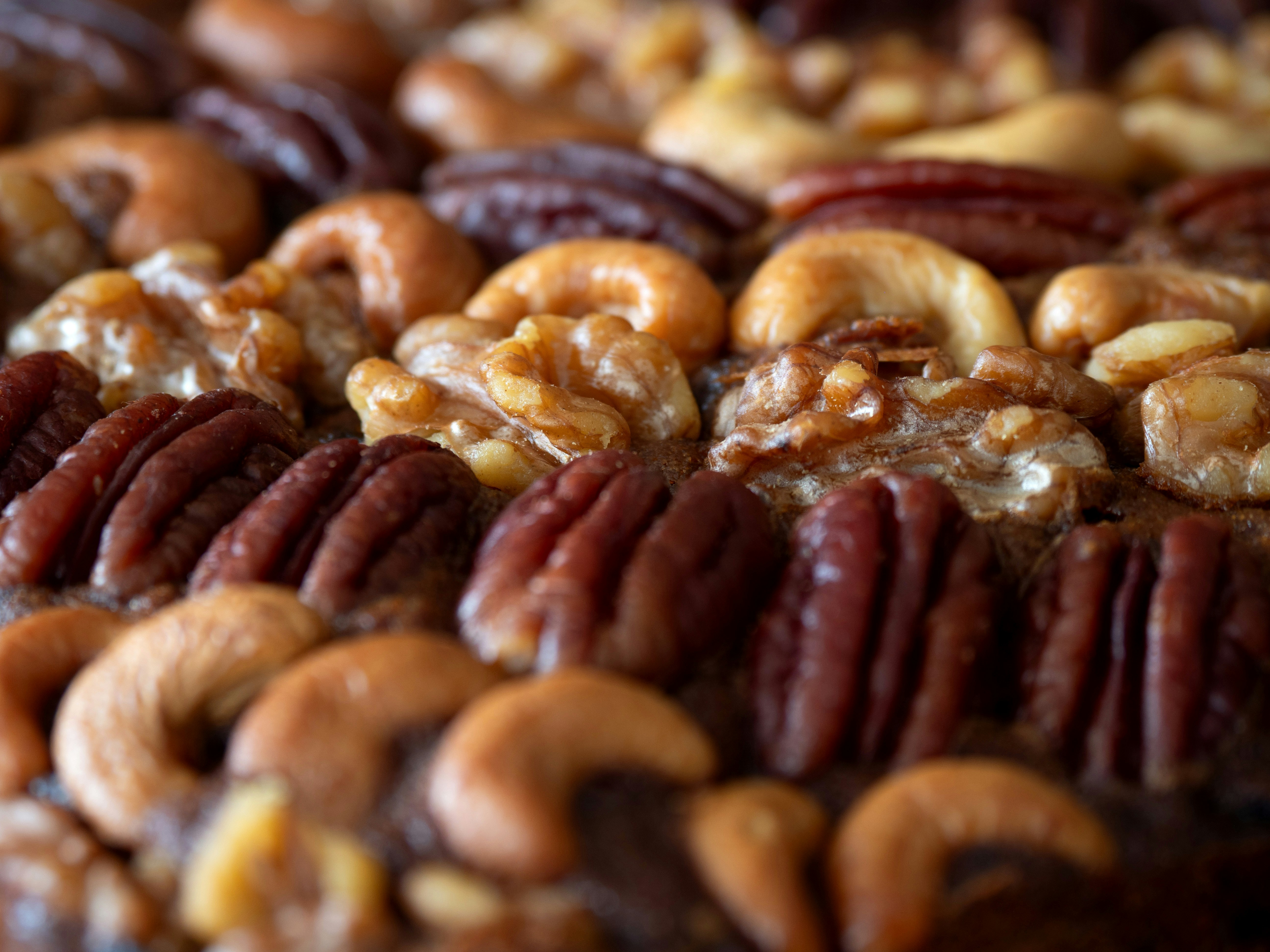 Golden Mosaic: A Close-Up of Assorted Nuts
