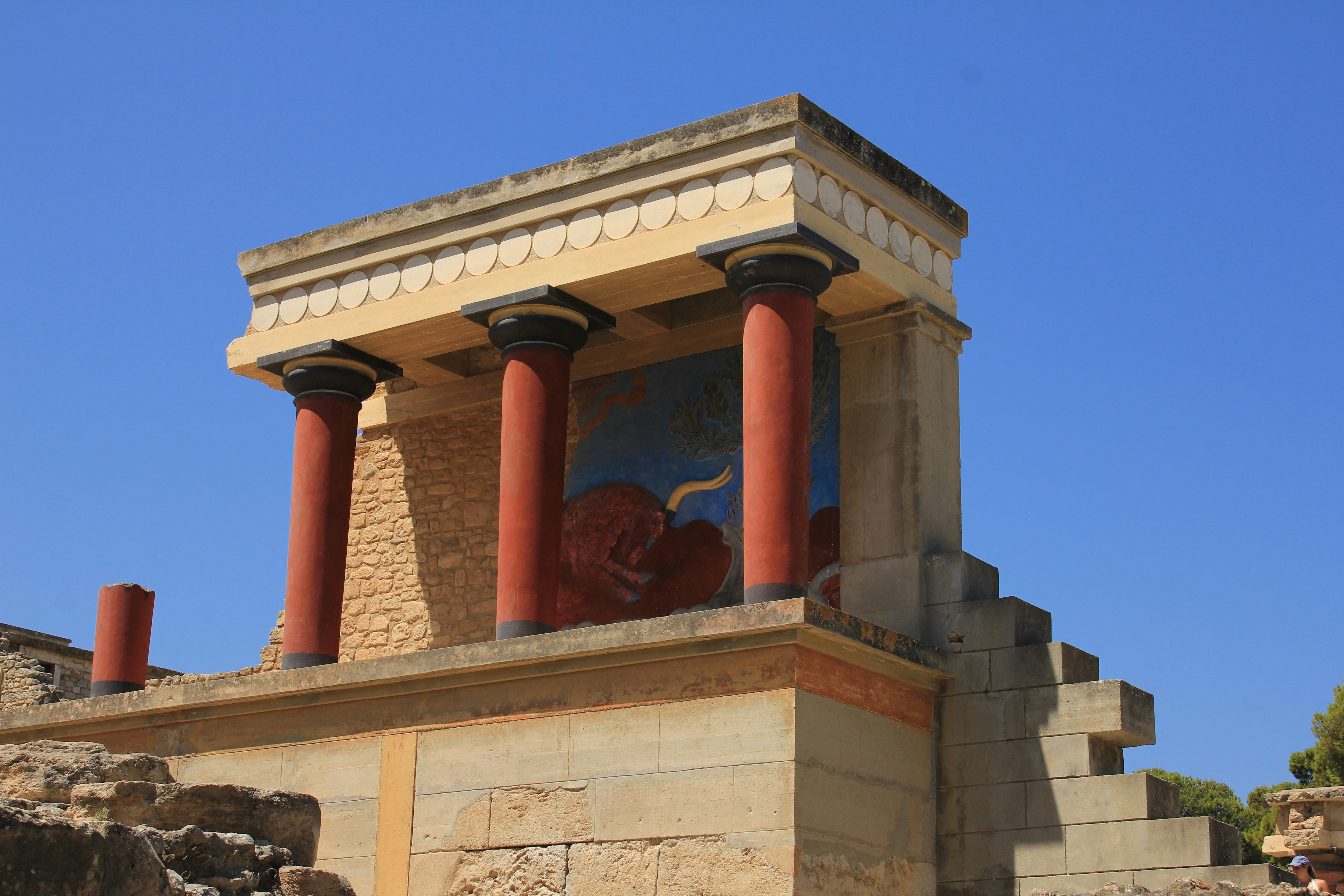 Red-columned Terrace Overlooking Ruined Frieze