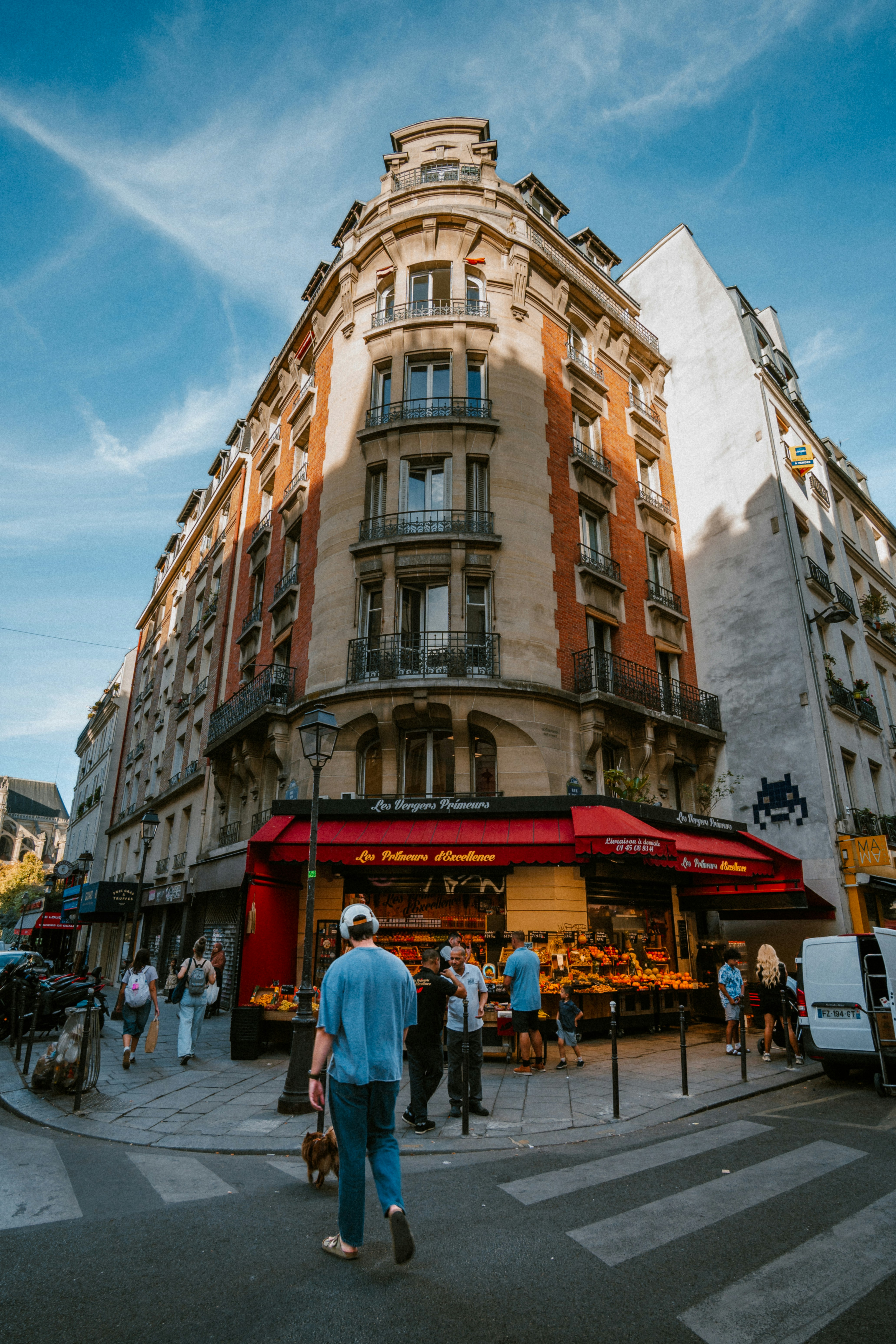 Corner Café Convergence on a Parisian Street Corner