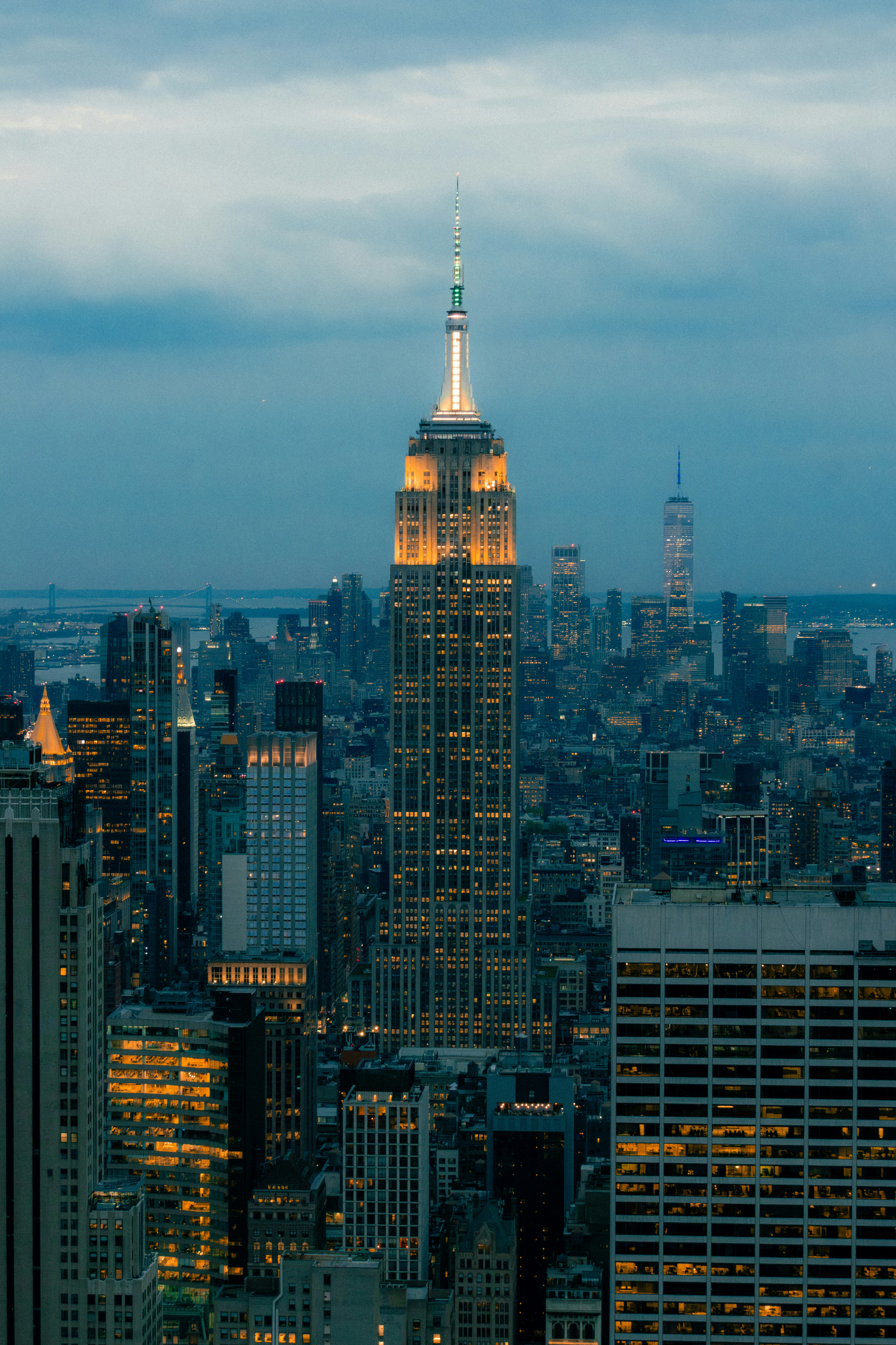 Midtown Crown: Empire State Looms Over a Dusk-Colored City