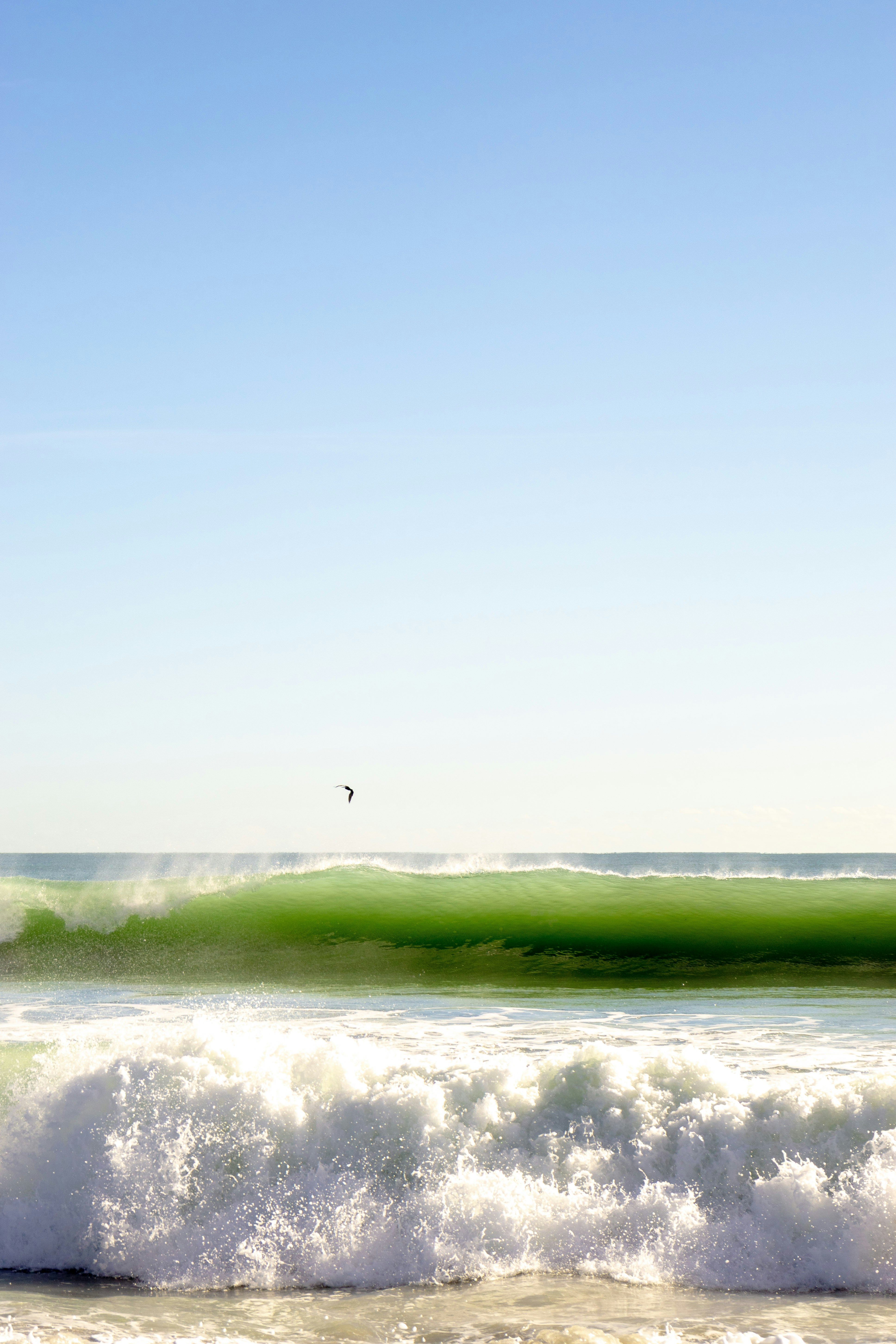 Green Crest over Quiet Atlantic