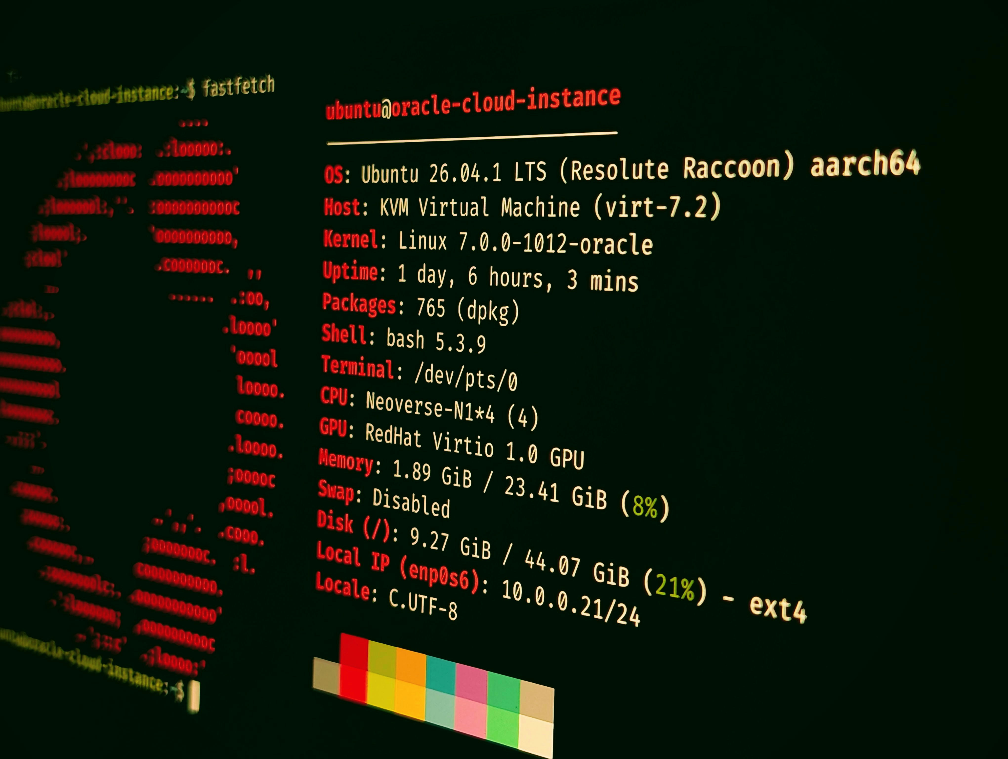 Terminal Palette: Color Bars Flash Over a Linux Console