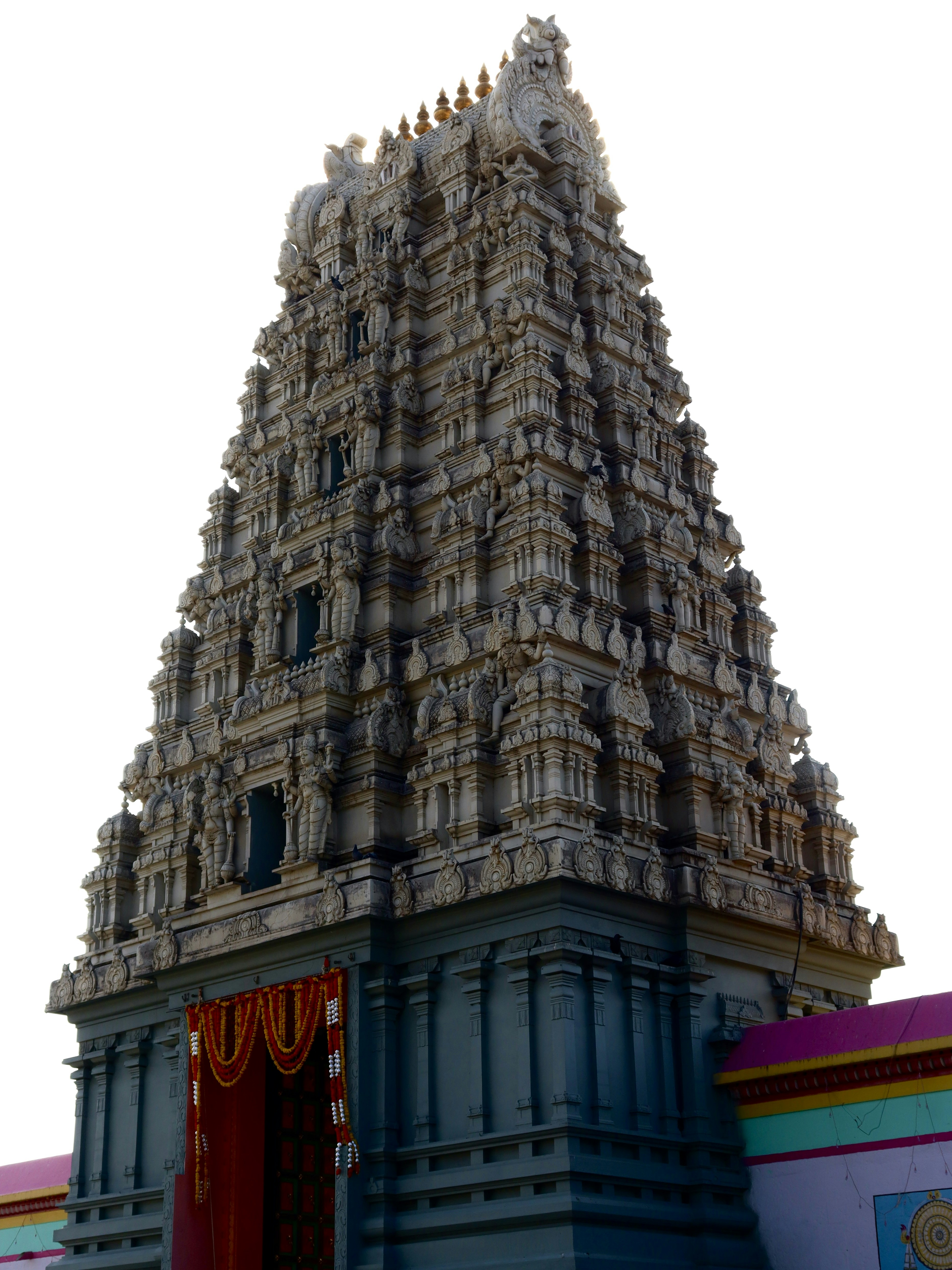Ornate Temple Tower Reaches Toward the Sky