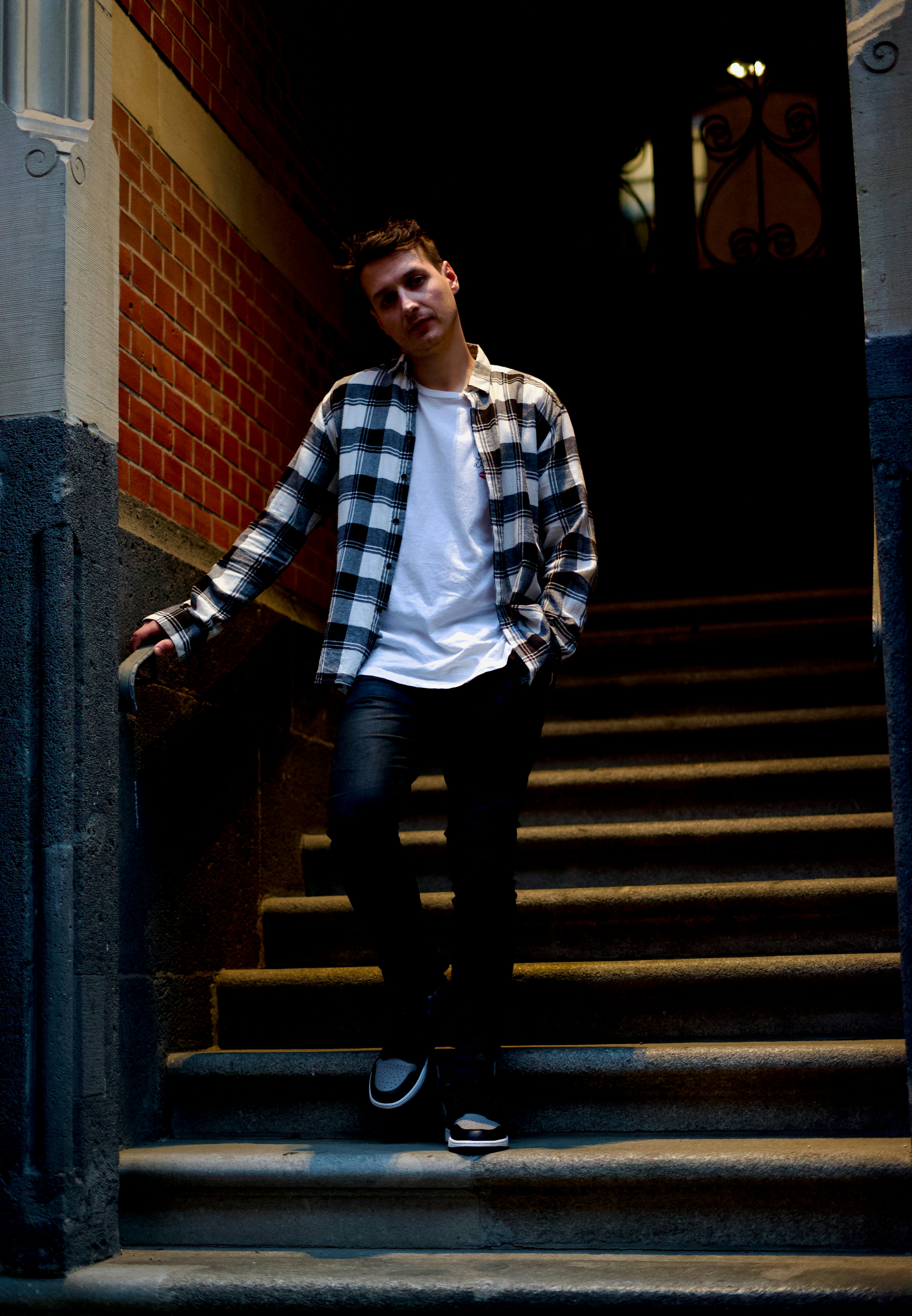 Casual Confidence on City Steps