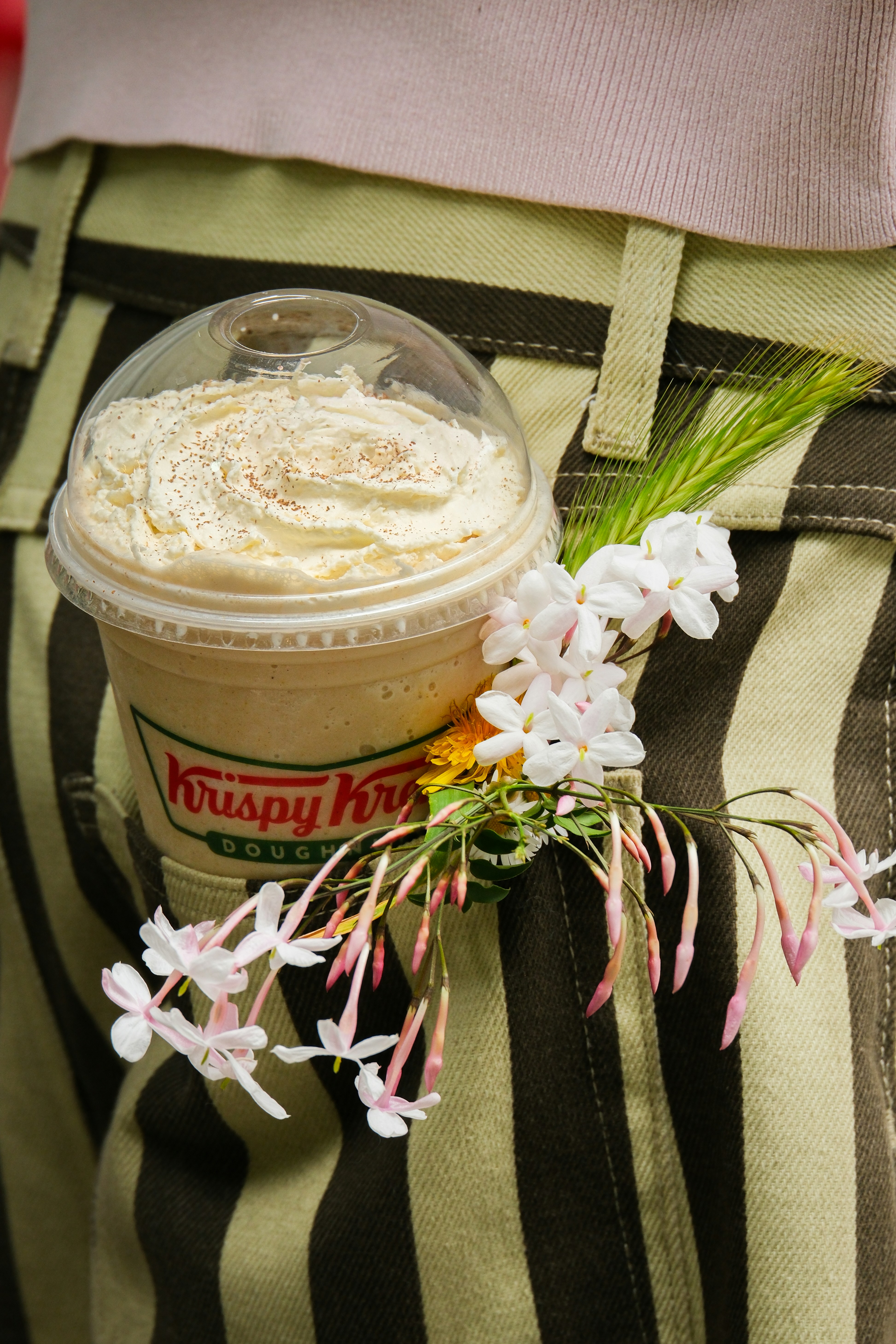 Whipped Cream Bloom on a Krispy Kreme Swirl