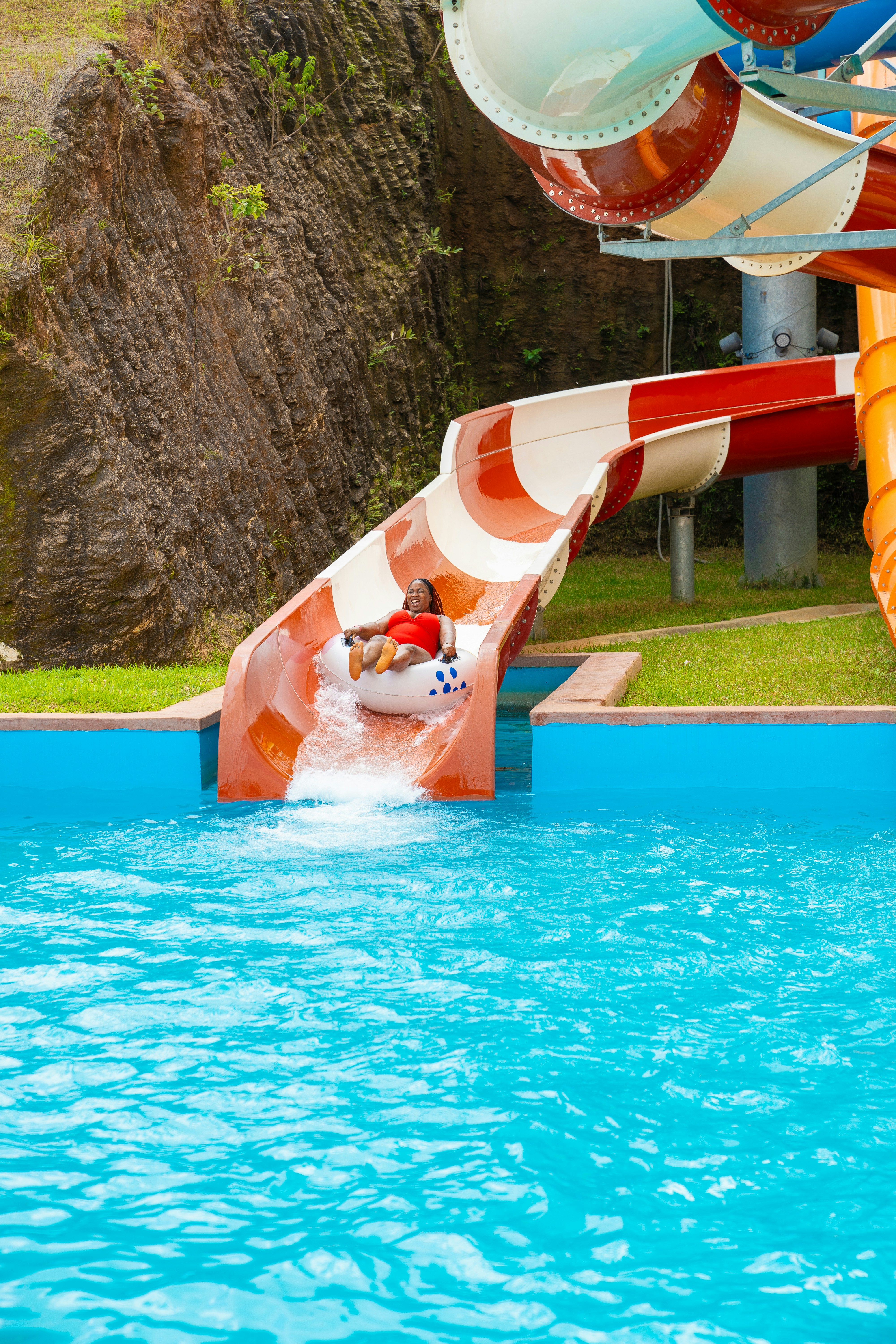 Joy on the Red-White Slide: A Splash into Blue Waters
