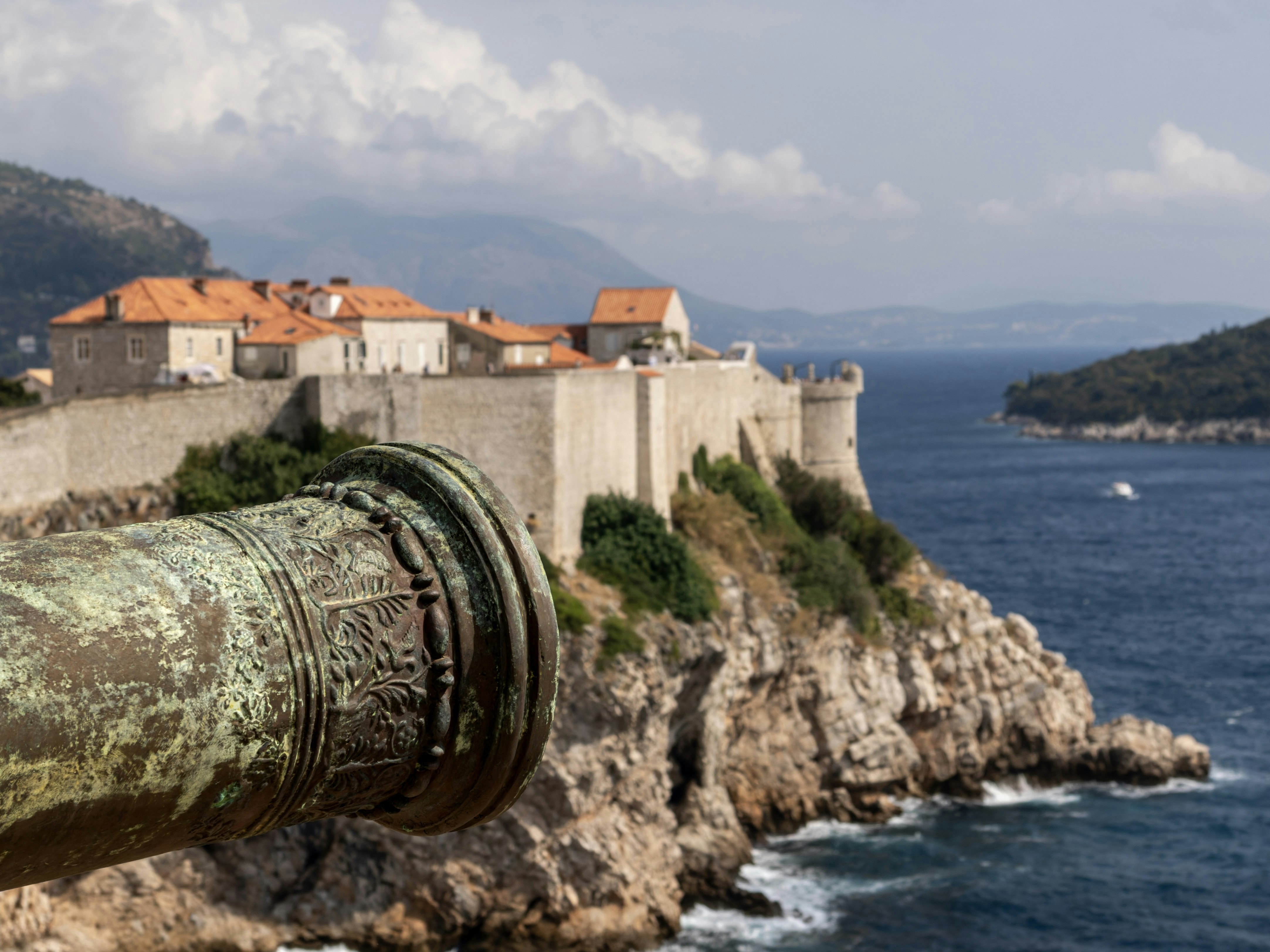 Weathered Cannon Overlooking the Adriatic: Fortified Coastline