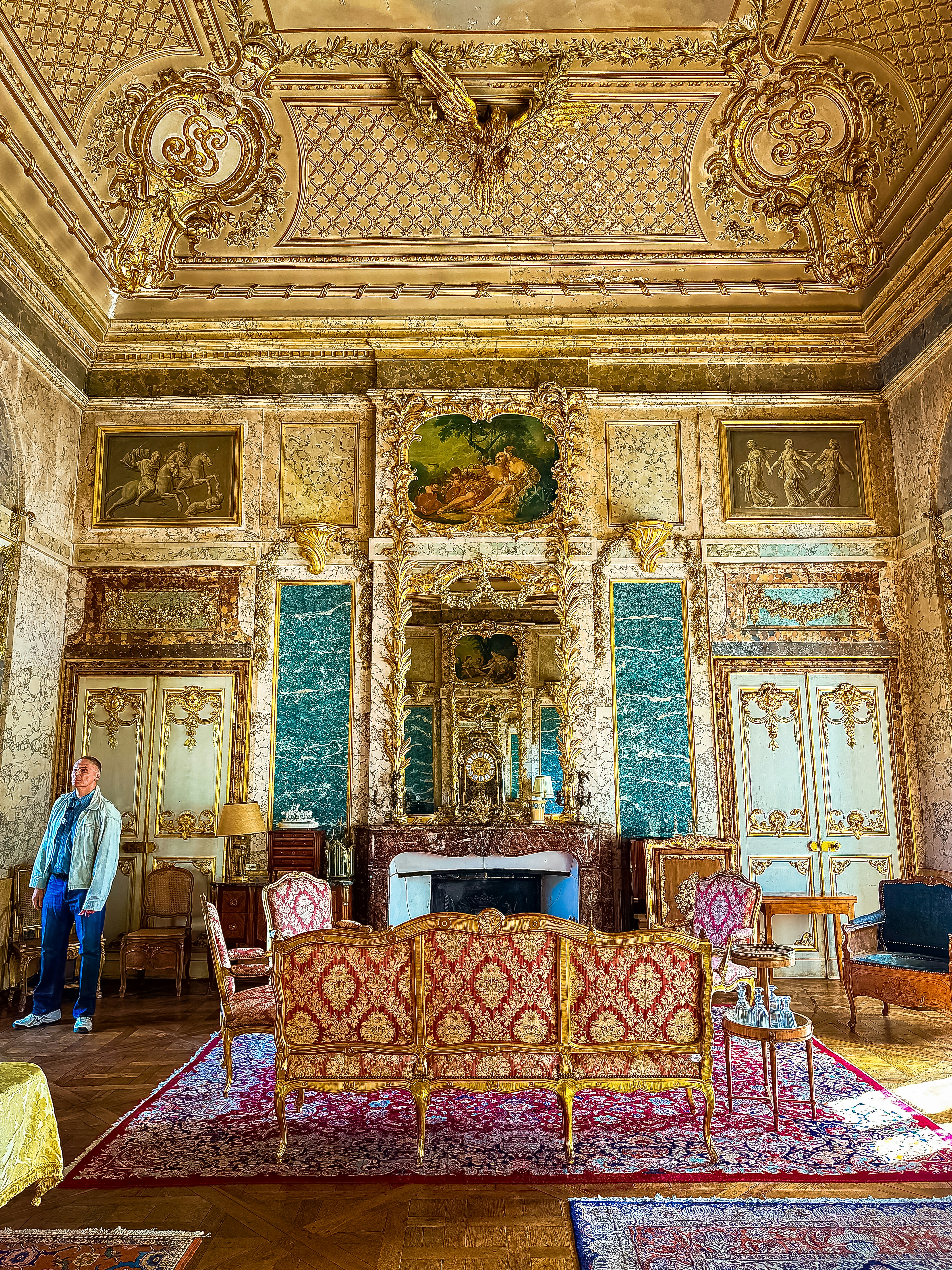 Golden Salon Reverie: A Portrait of Opulence in Marble and Velvet