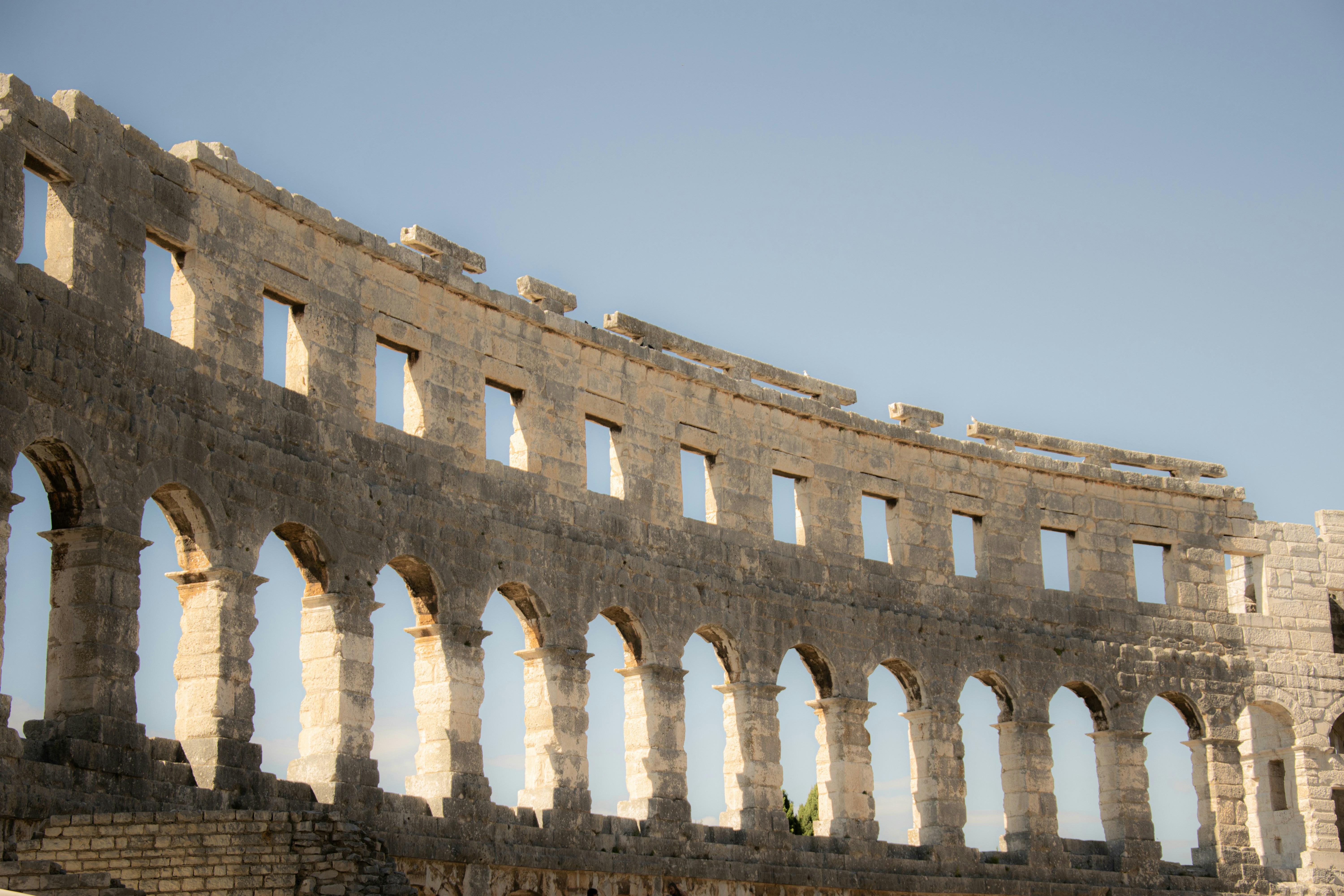 Arched Ruins under a Clear Sky