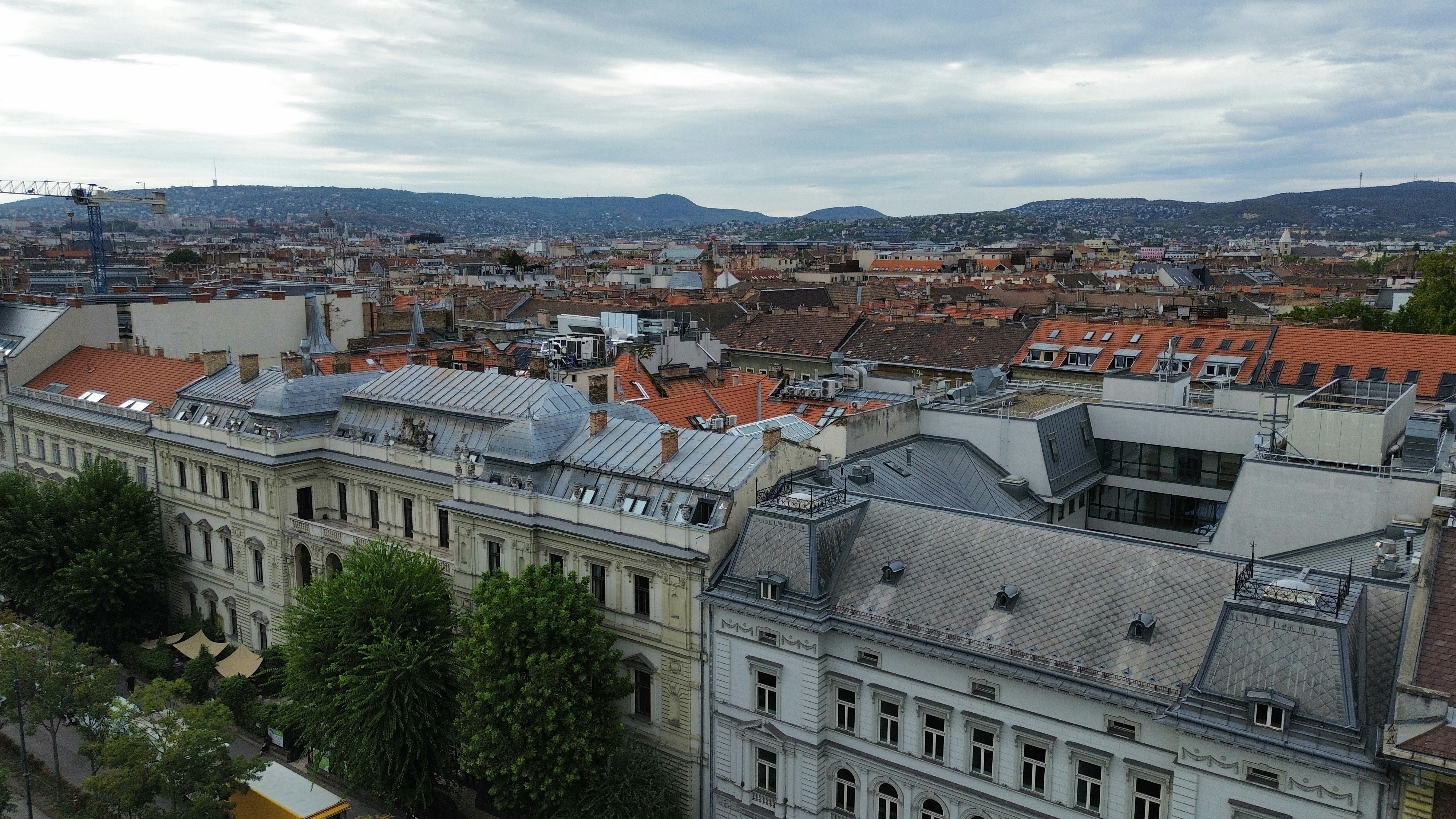 Rooftop Panorama Over a Terracotta-Tiled European City