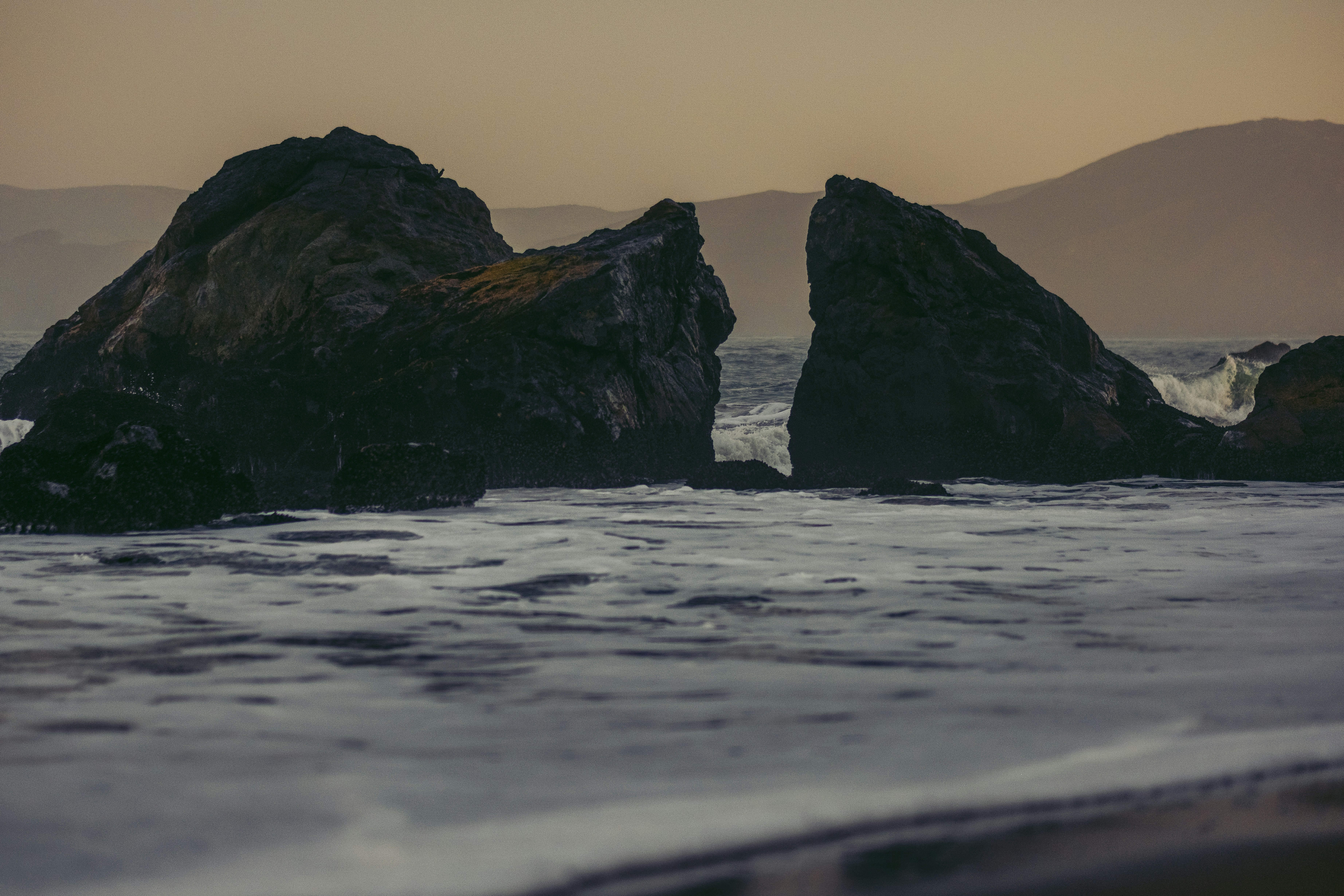 Sea-stone Sentinels at Dusk
