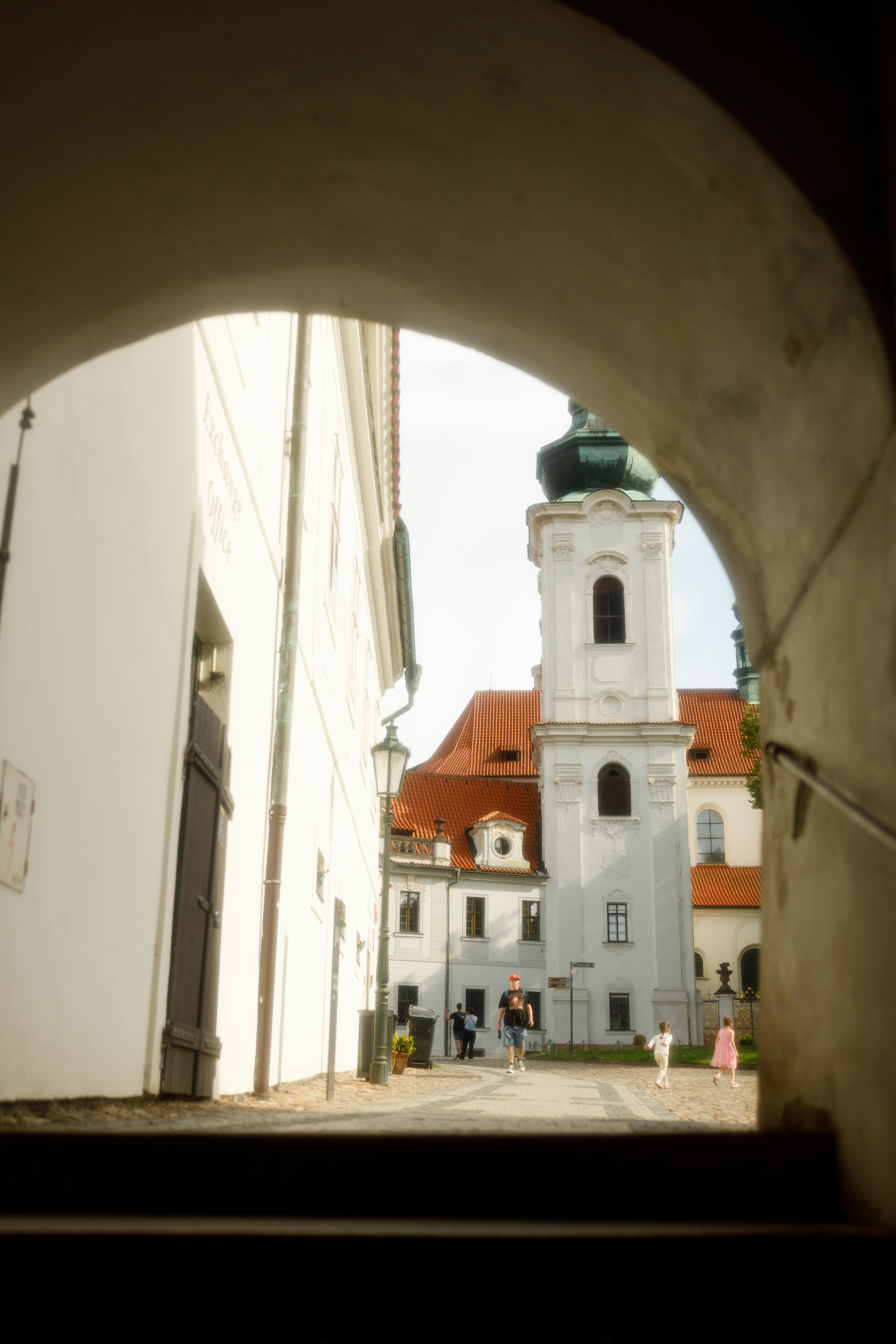 Through the Arch: Courtyard Clocktower in Soft Morning Light