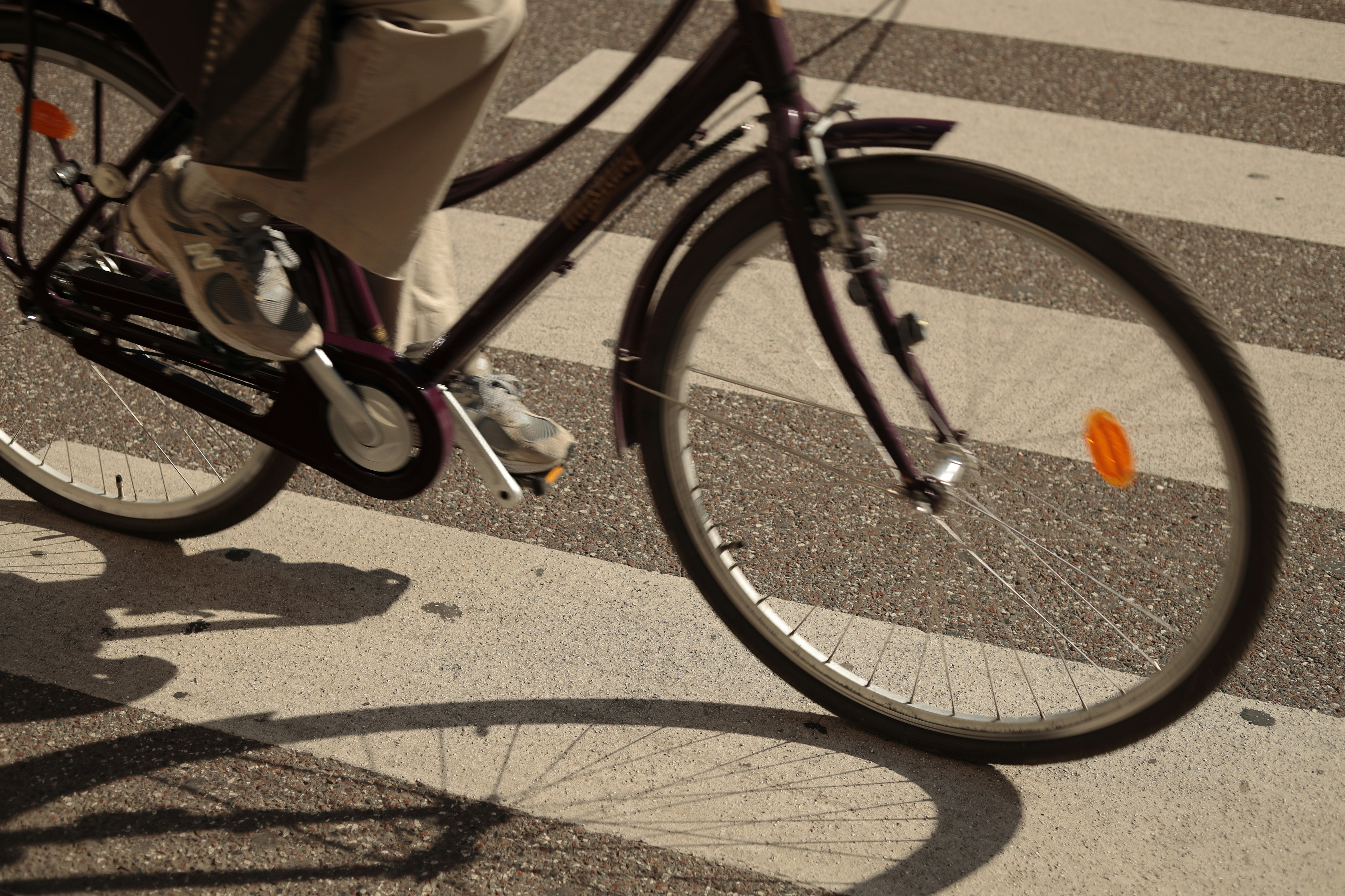 Bicycle in Motion: A Glimpse of the Stride and Shadow