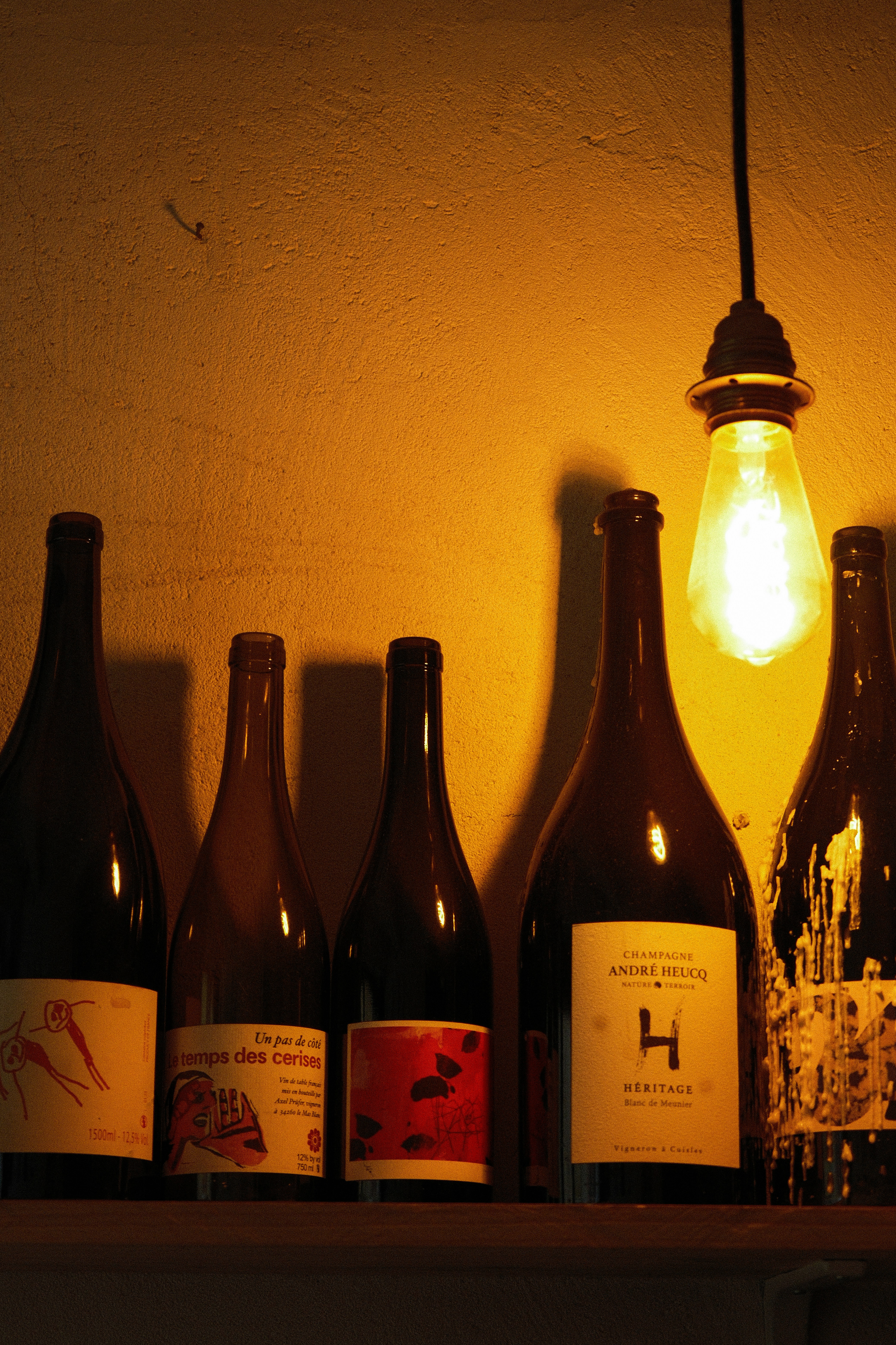 Amber Glow Over Bottles: A Quiet Still life in Warm Light