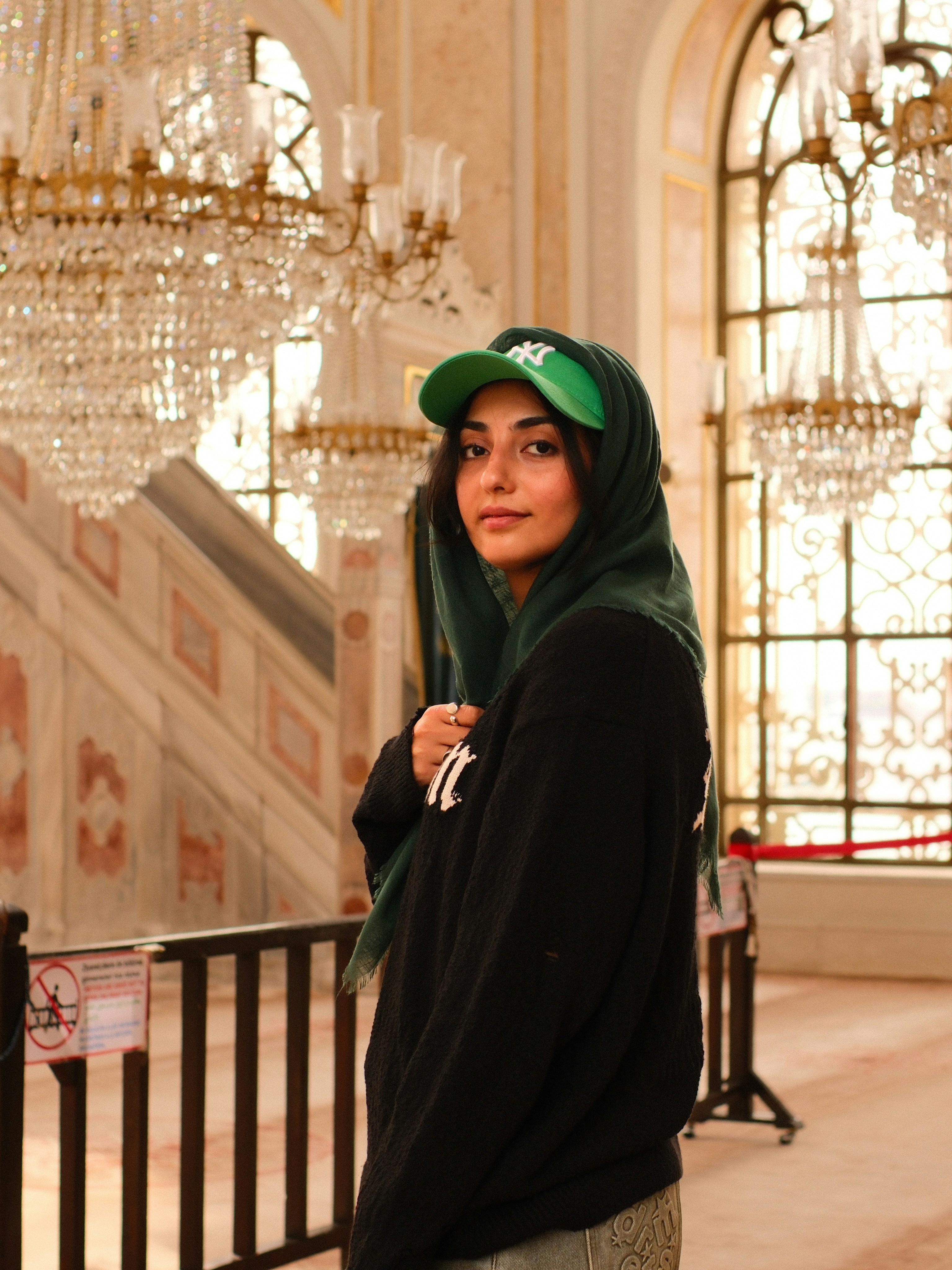Green Cap, Quiet Confidence: A Portrait in Ornate Light