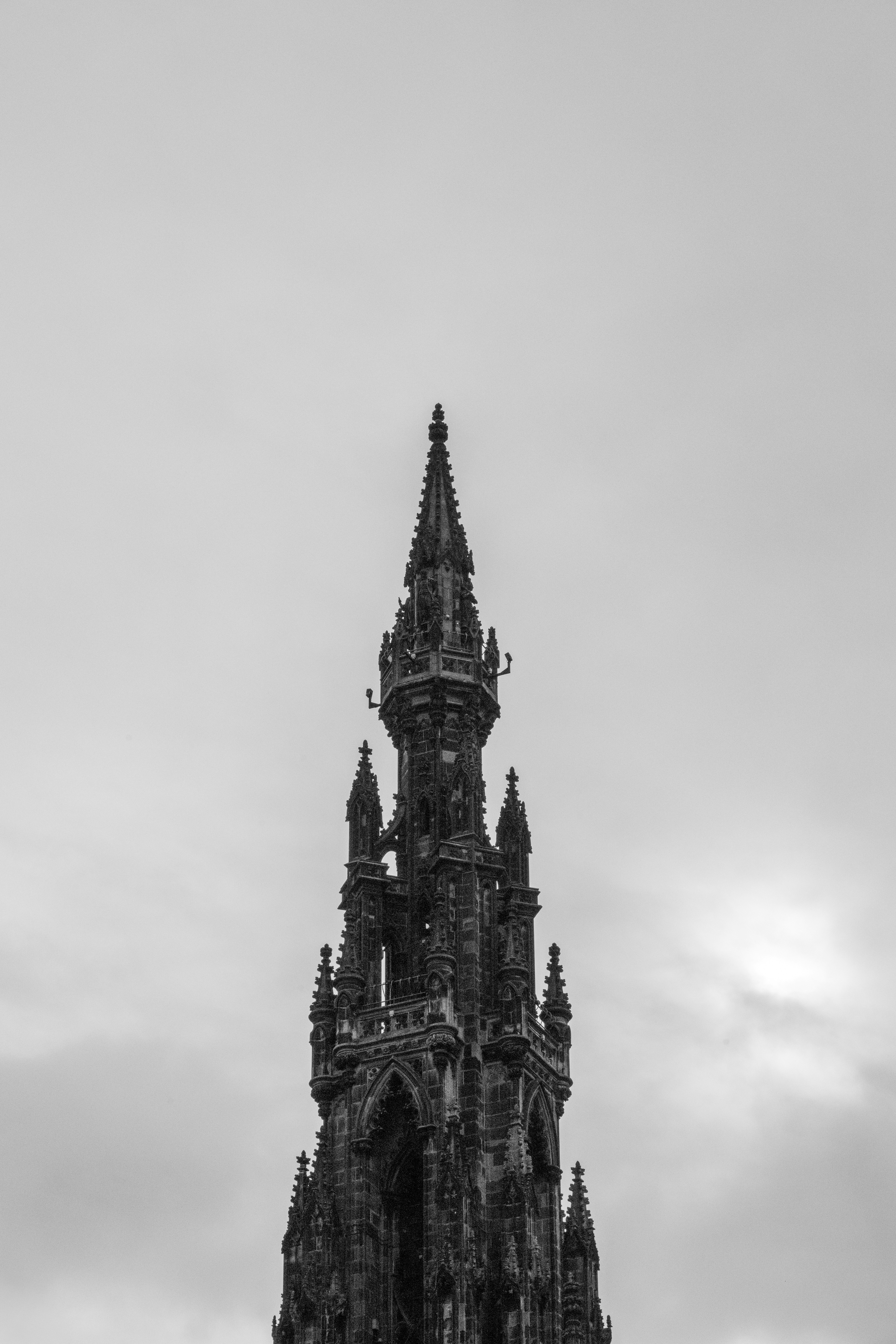 Gothic Spire Reaching the Overcast Skies