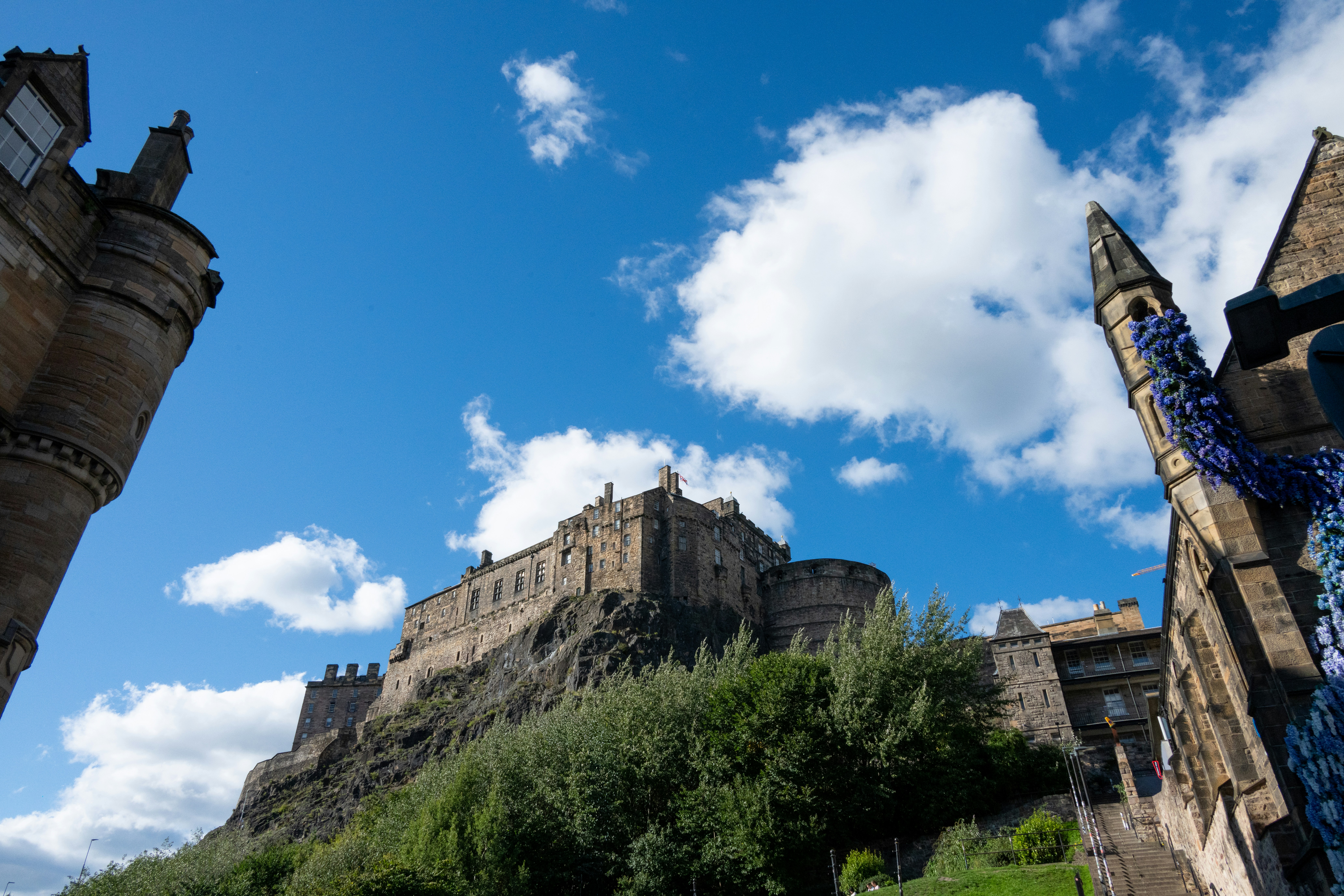 Castle on the Crest: A Blue-Sky Prominence