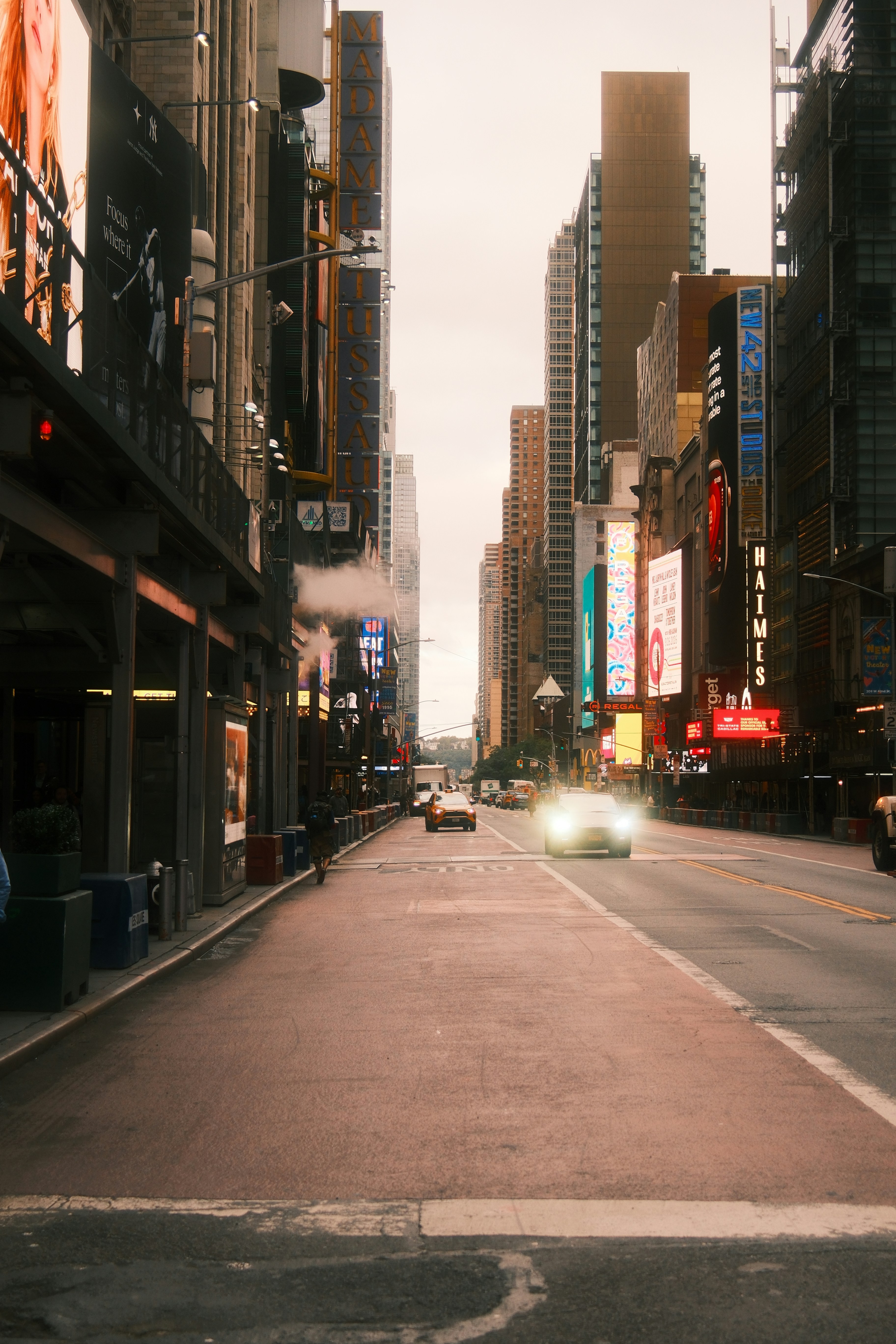 City Pulse Down the Street: Neon Signs and Steam