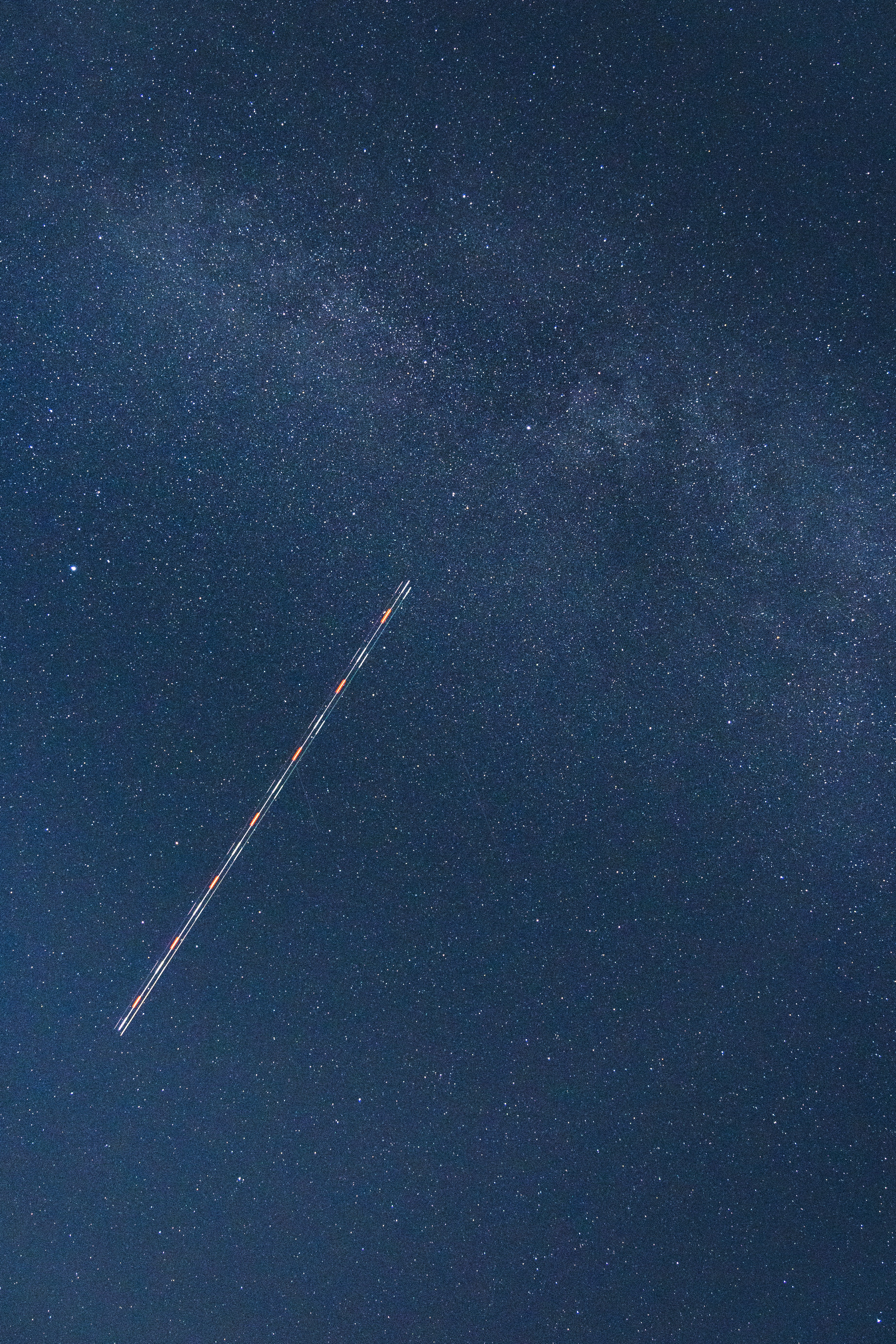 Meteor Band across a Star-Pocked Night Sky