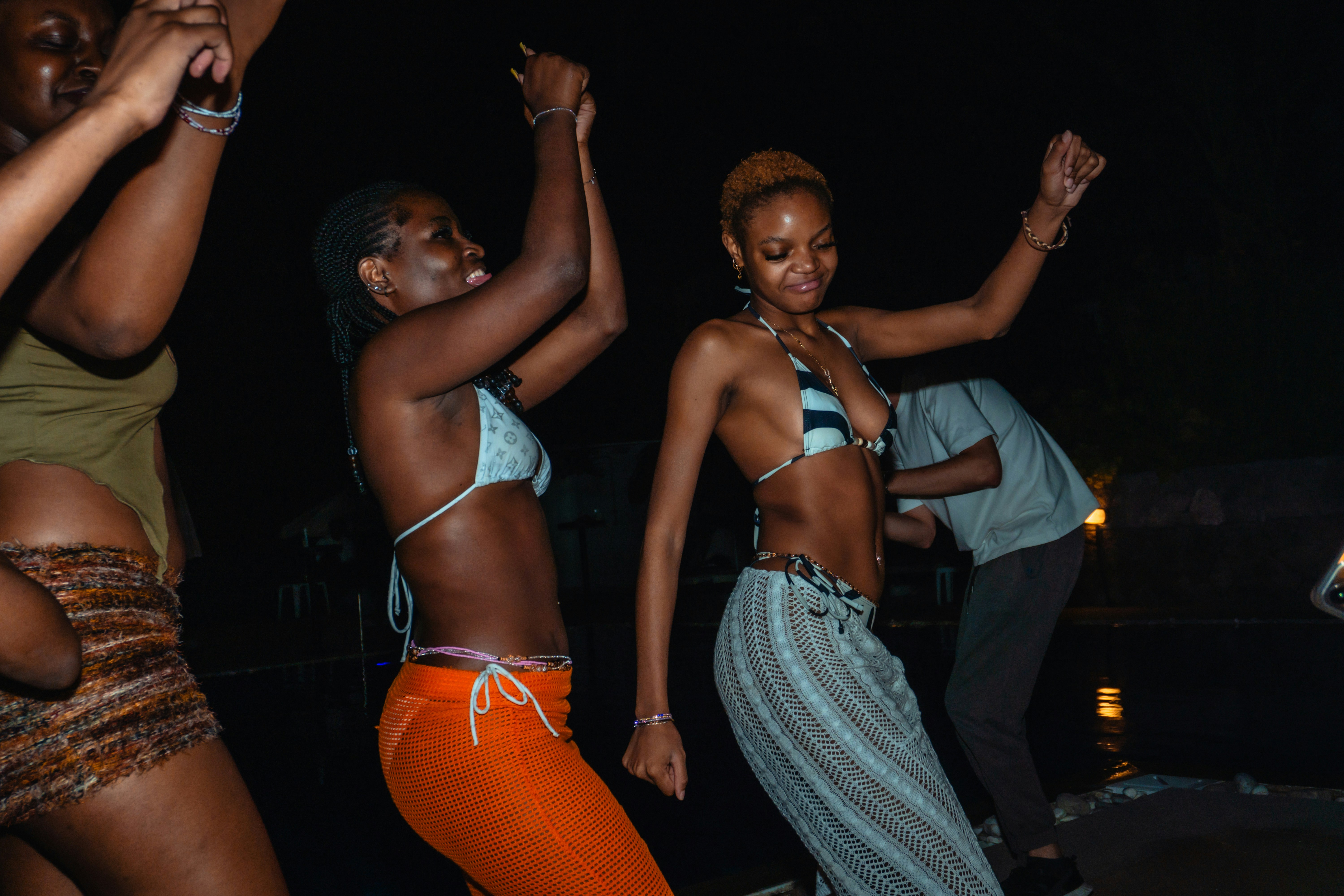 Midnight Dance by the Shore: Sunlit Confidence in Motion