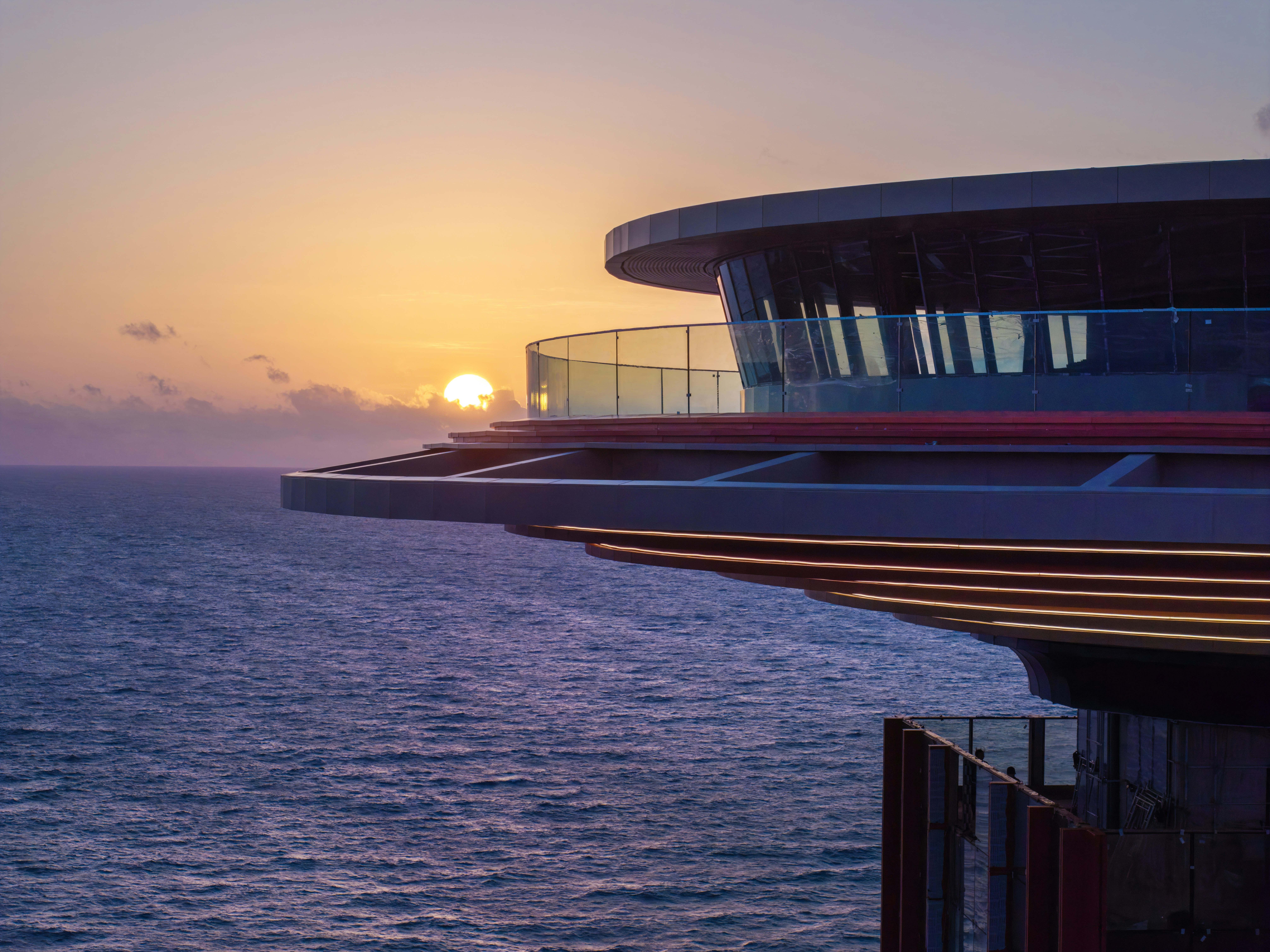 Sunset Over the Ocean Wing: A Modern Coastal Observatory