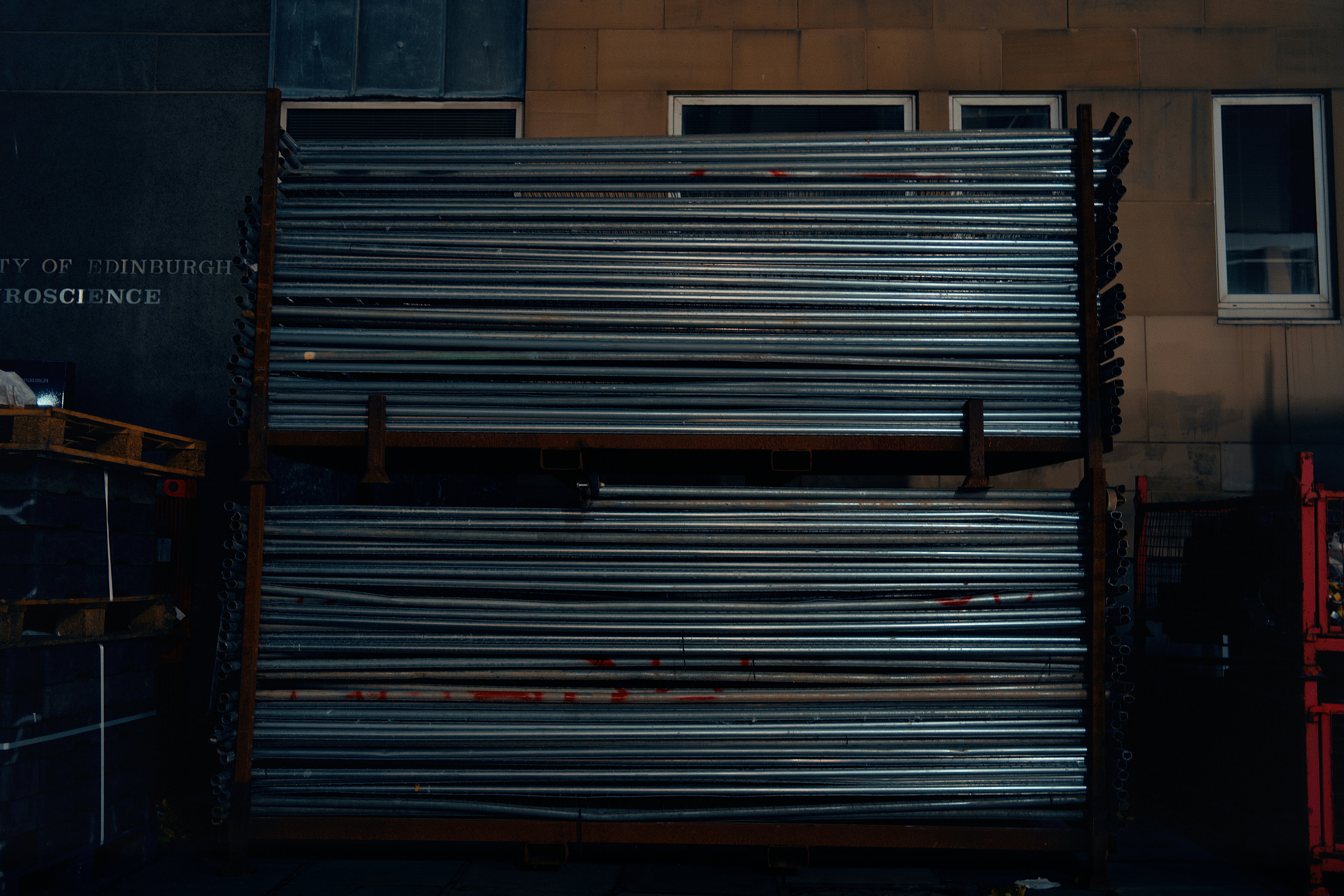 Coiled Steel Gate: Quiet Labyrinth of Light and Shadow