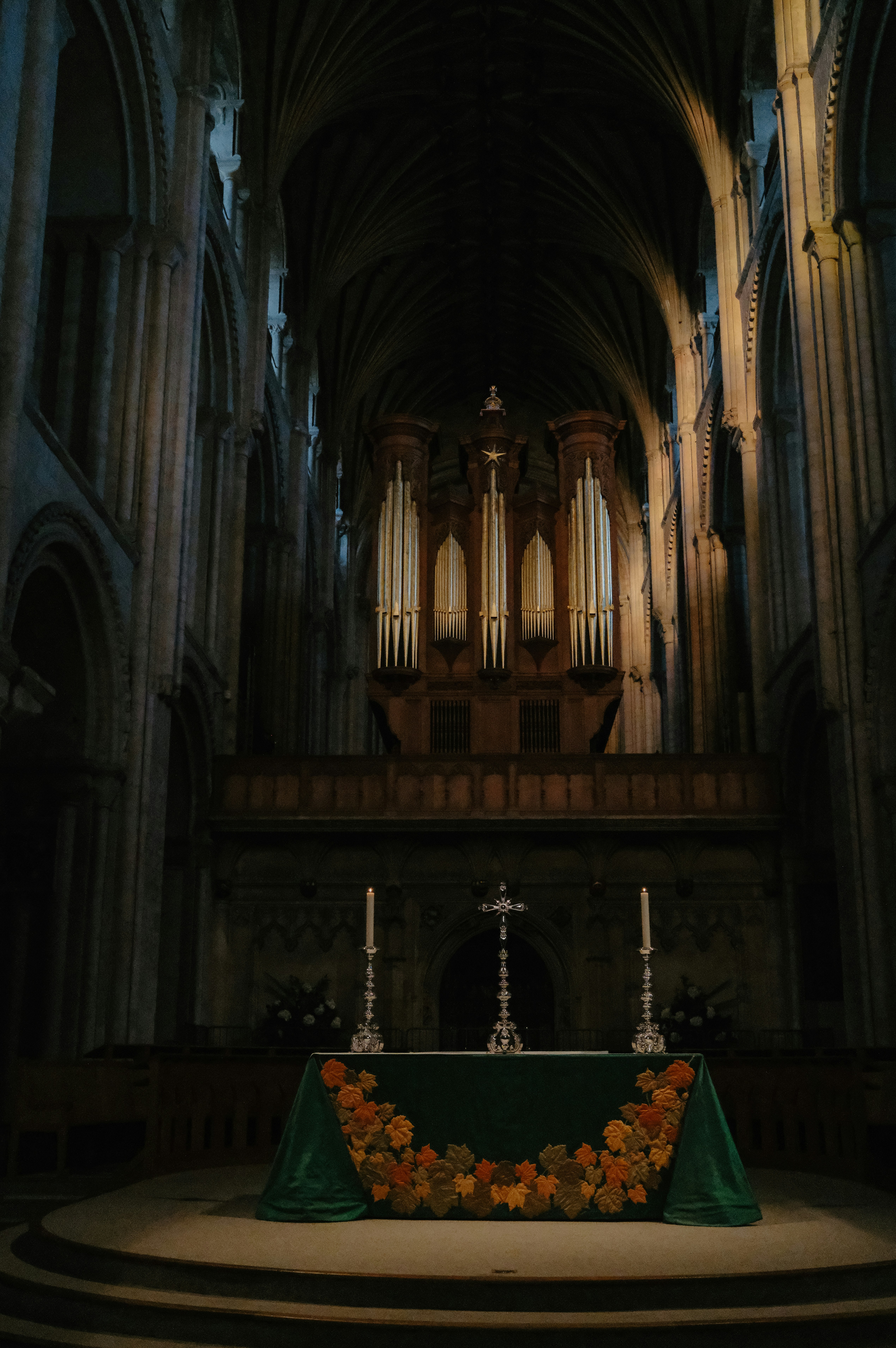 Midnight Altar in a Gothic Nave