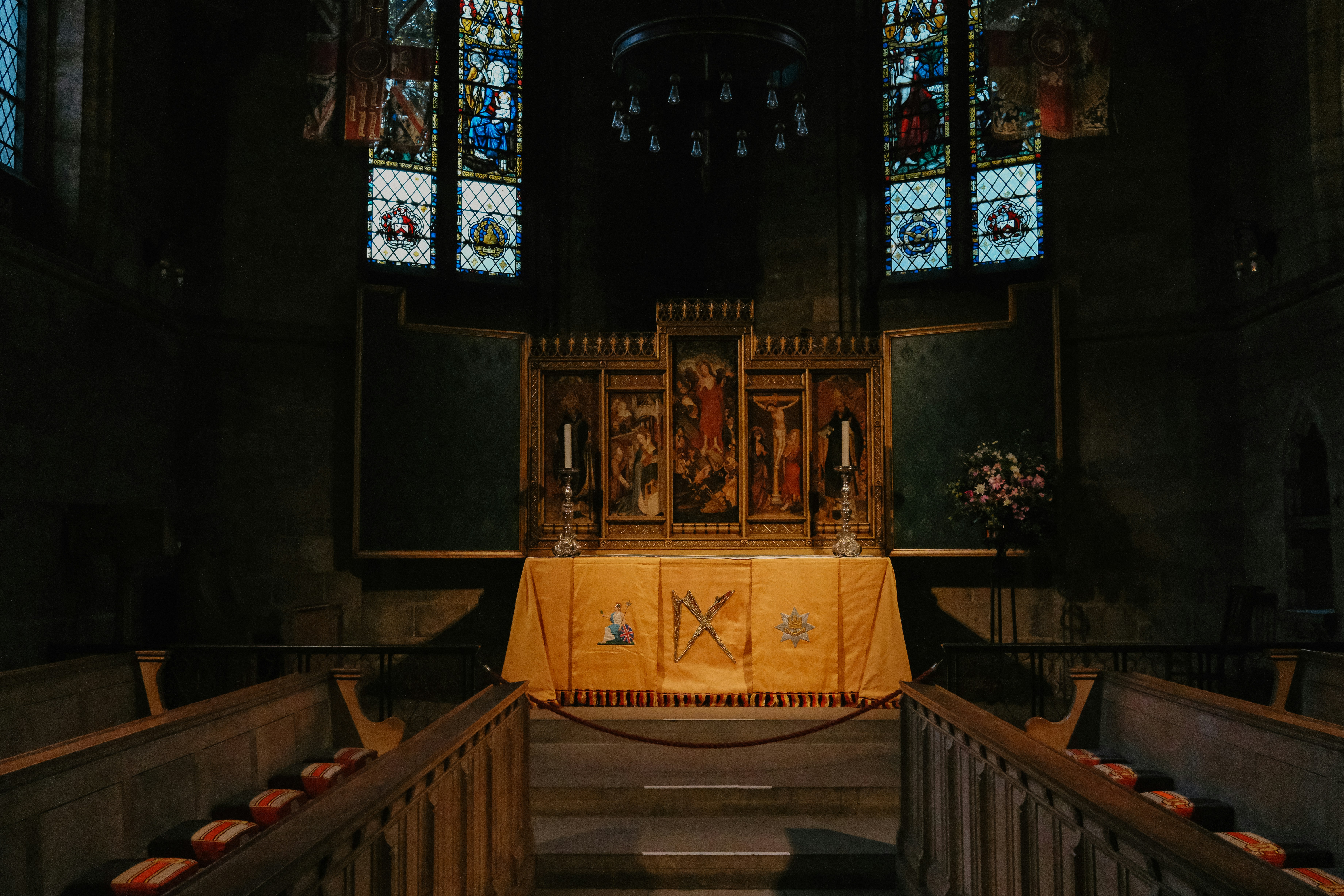 Golden Altar in Quiet Cathedral