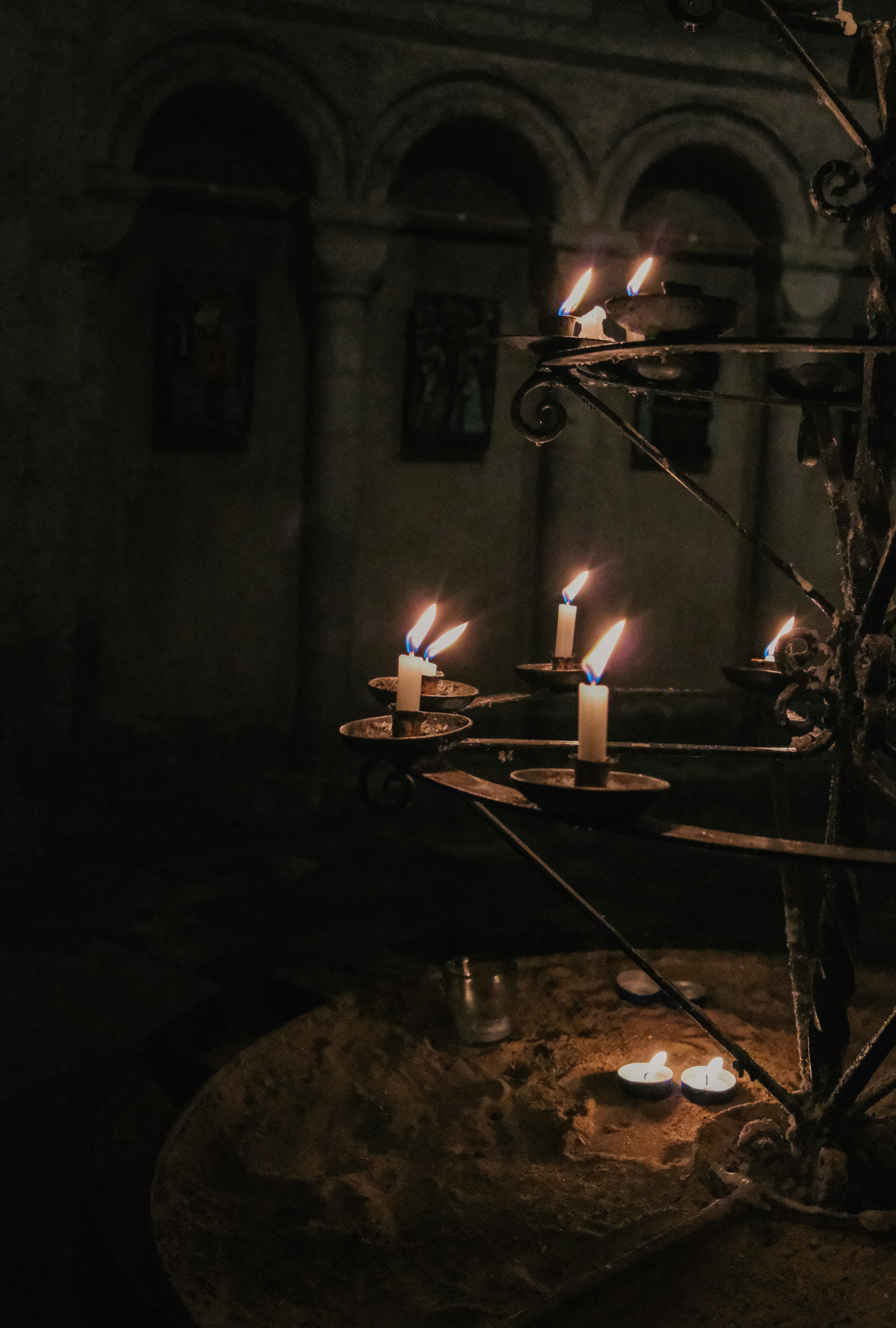 Candlelit Night in an Old Chapel