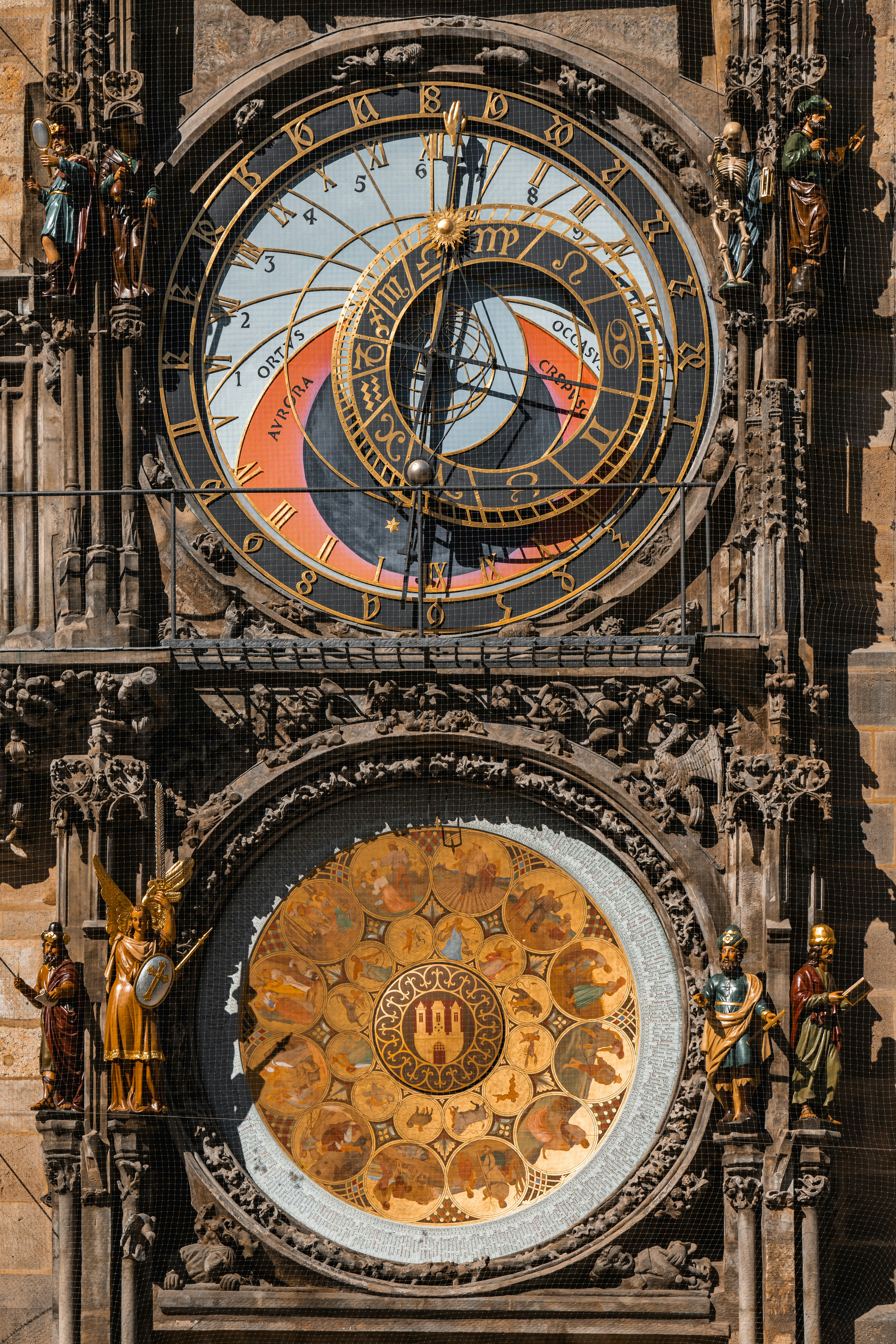 Gilded Mechanisms: The Prague Astronomical Clock in Ornate Detail