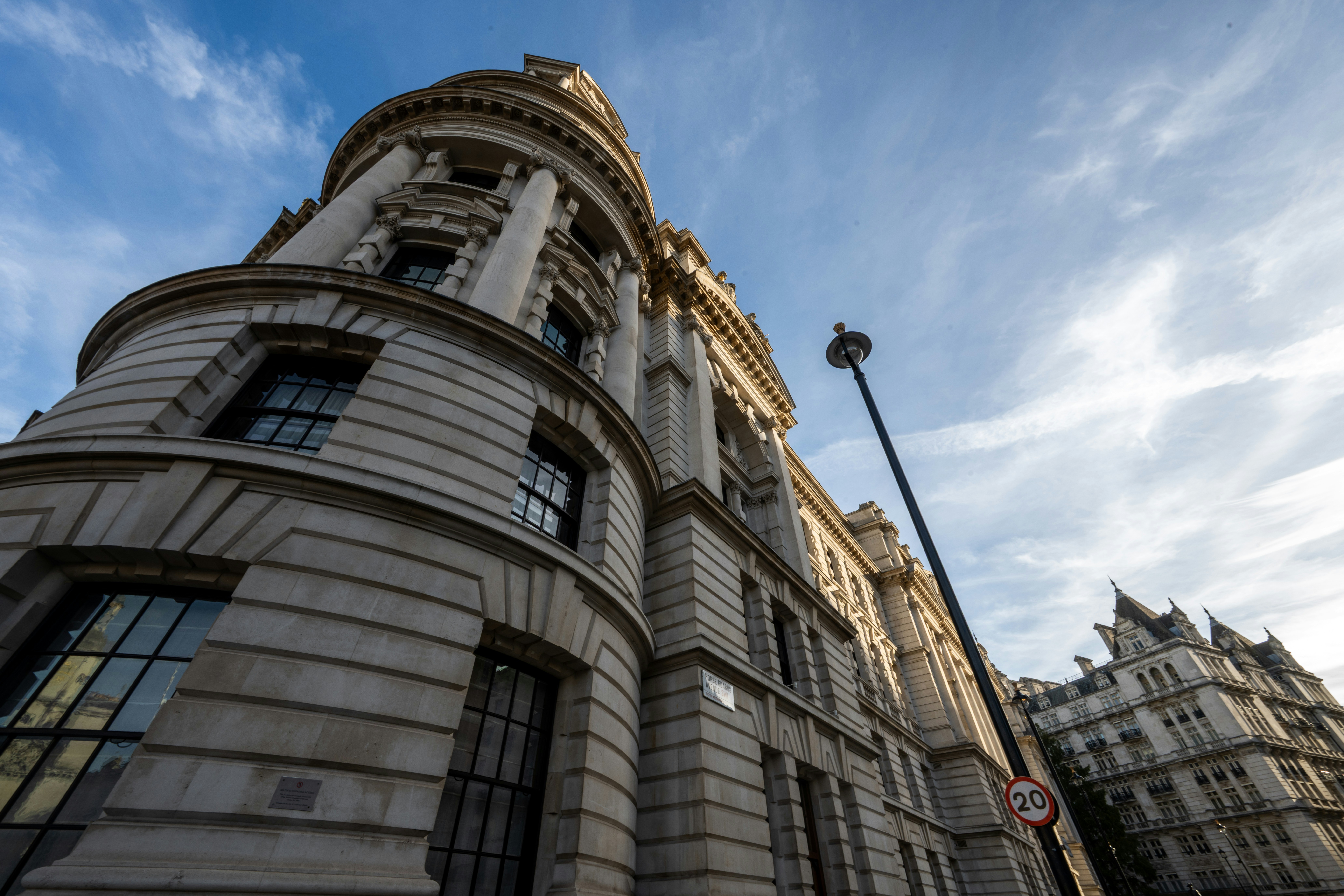 Angle of ancient stone: a cityward ascent along a grand facade