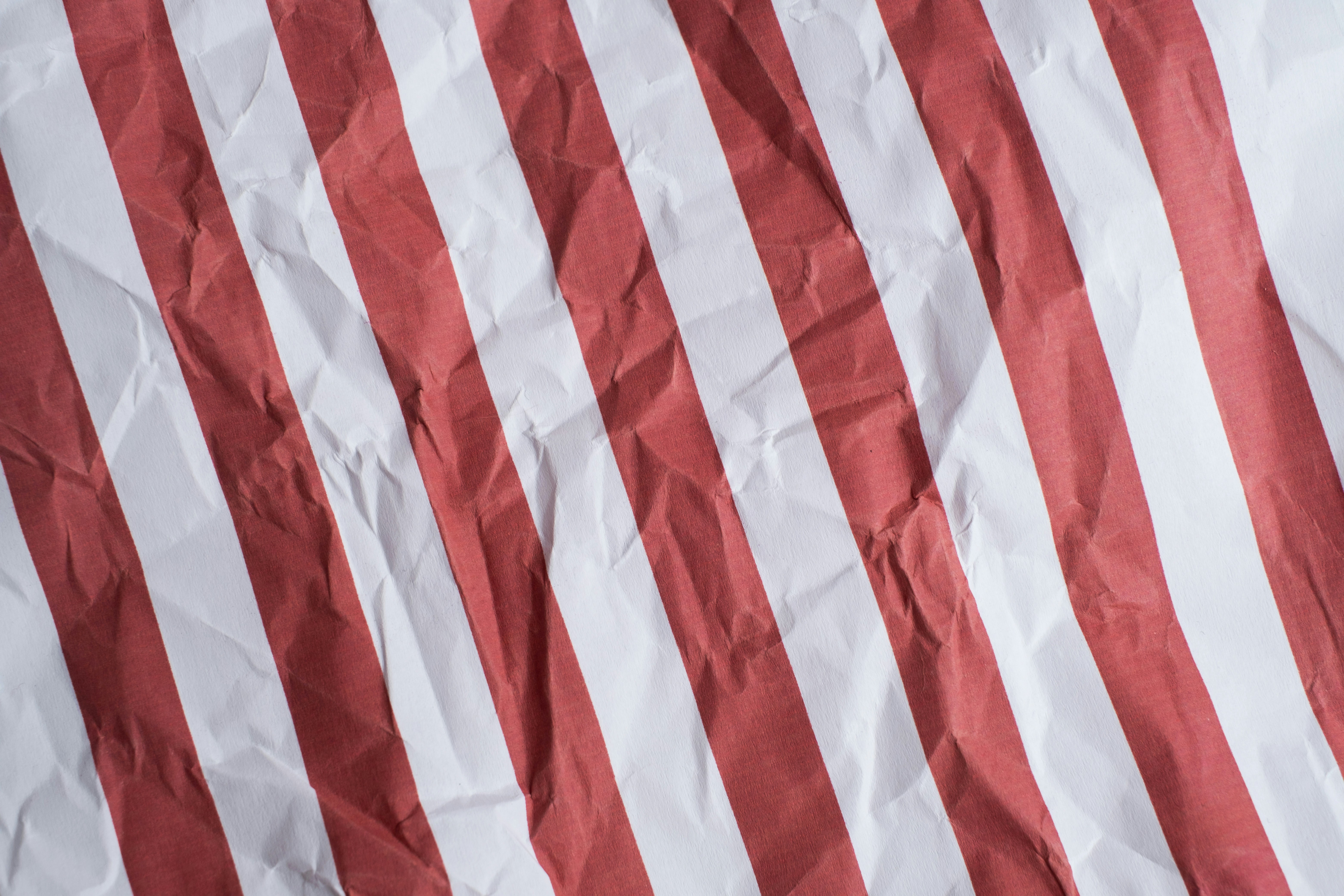 Diagonal Stripes: A Crumpled Union of Red and White