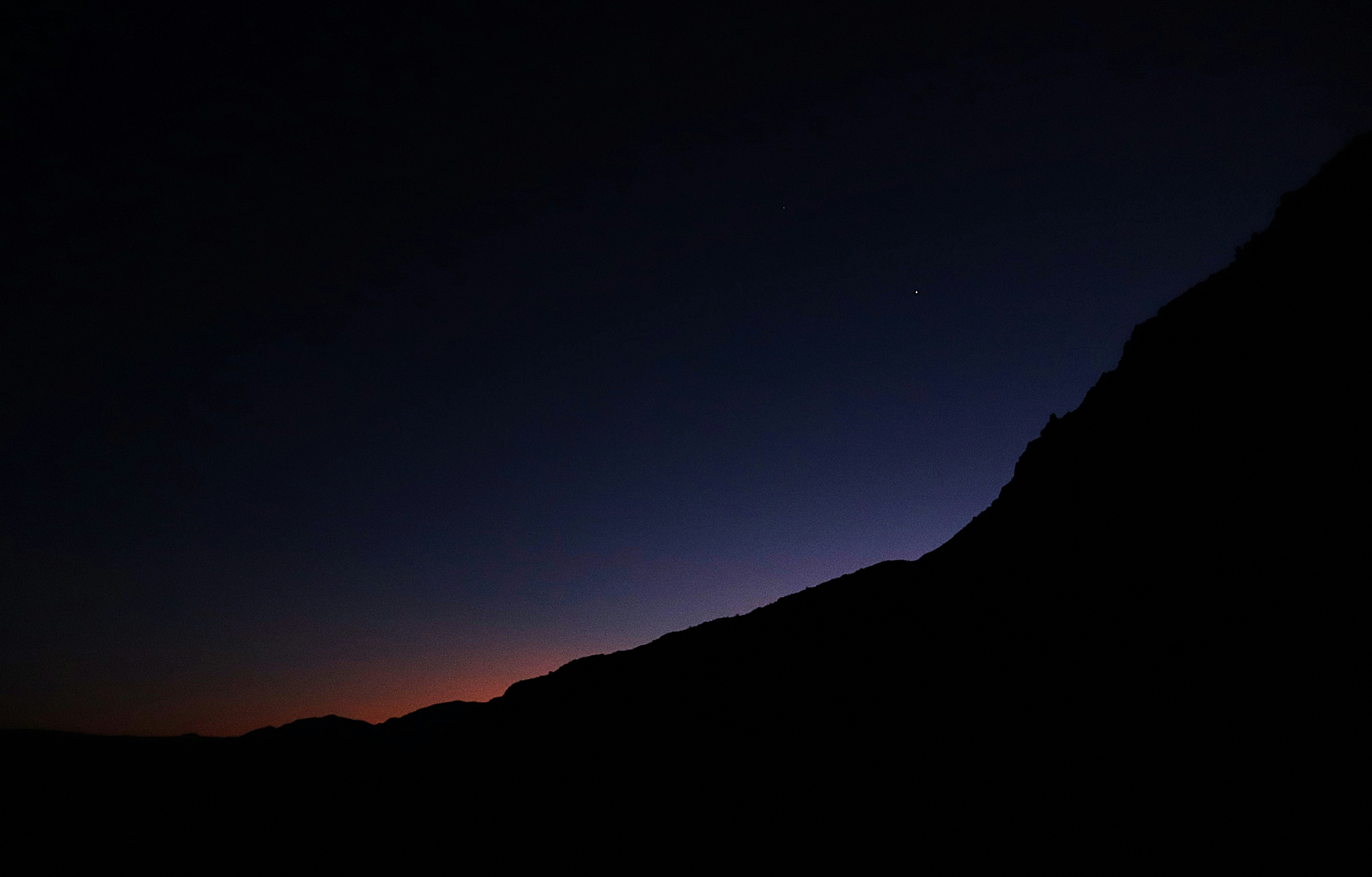 Dawn’s Quiet Ridge: A Night Sky Above the Quiet Horizon