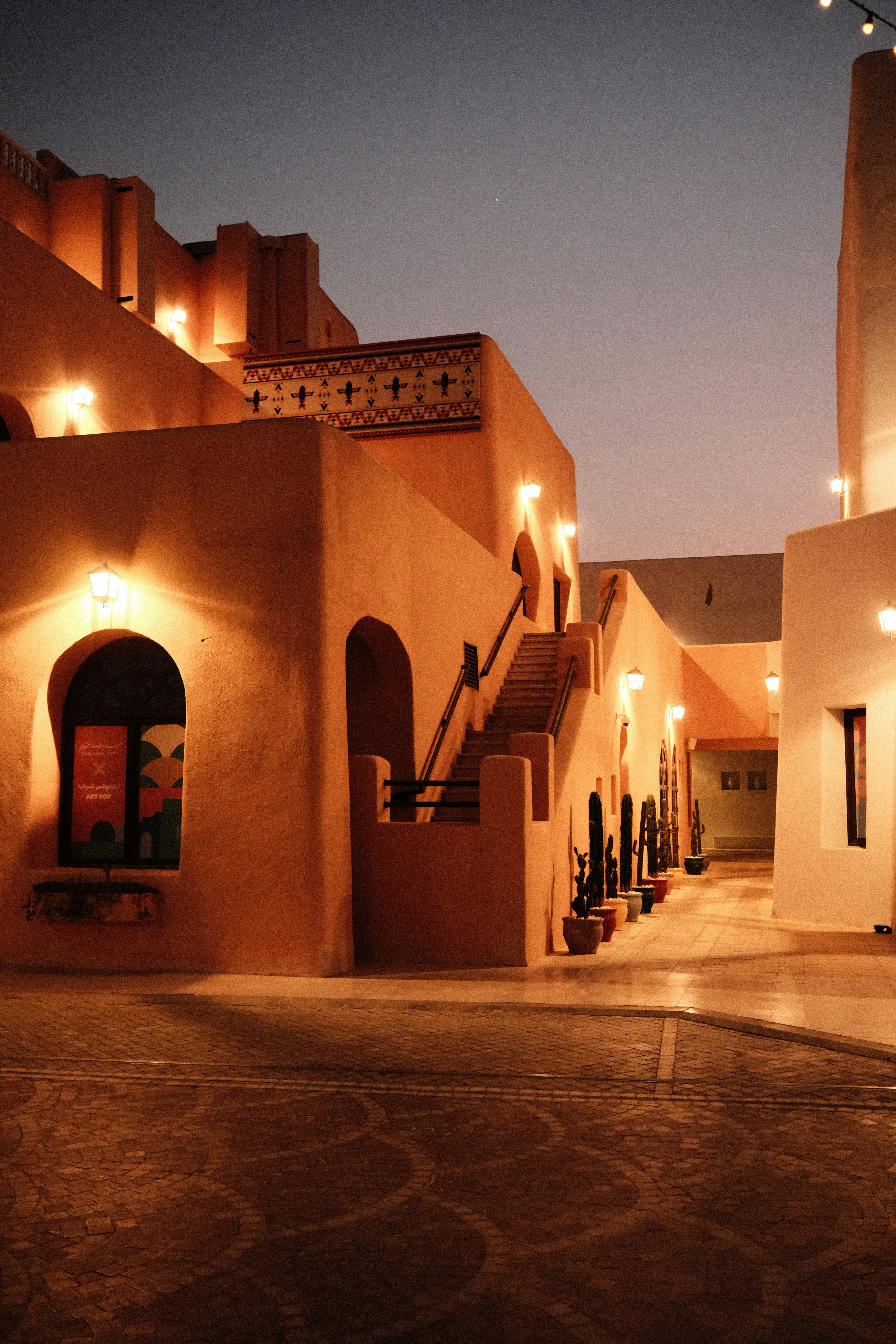 Lantern-lit Alleys of a Desert Town After Sunset