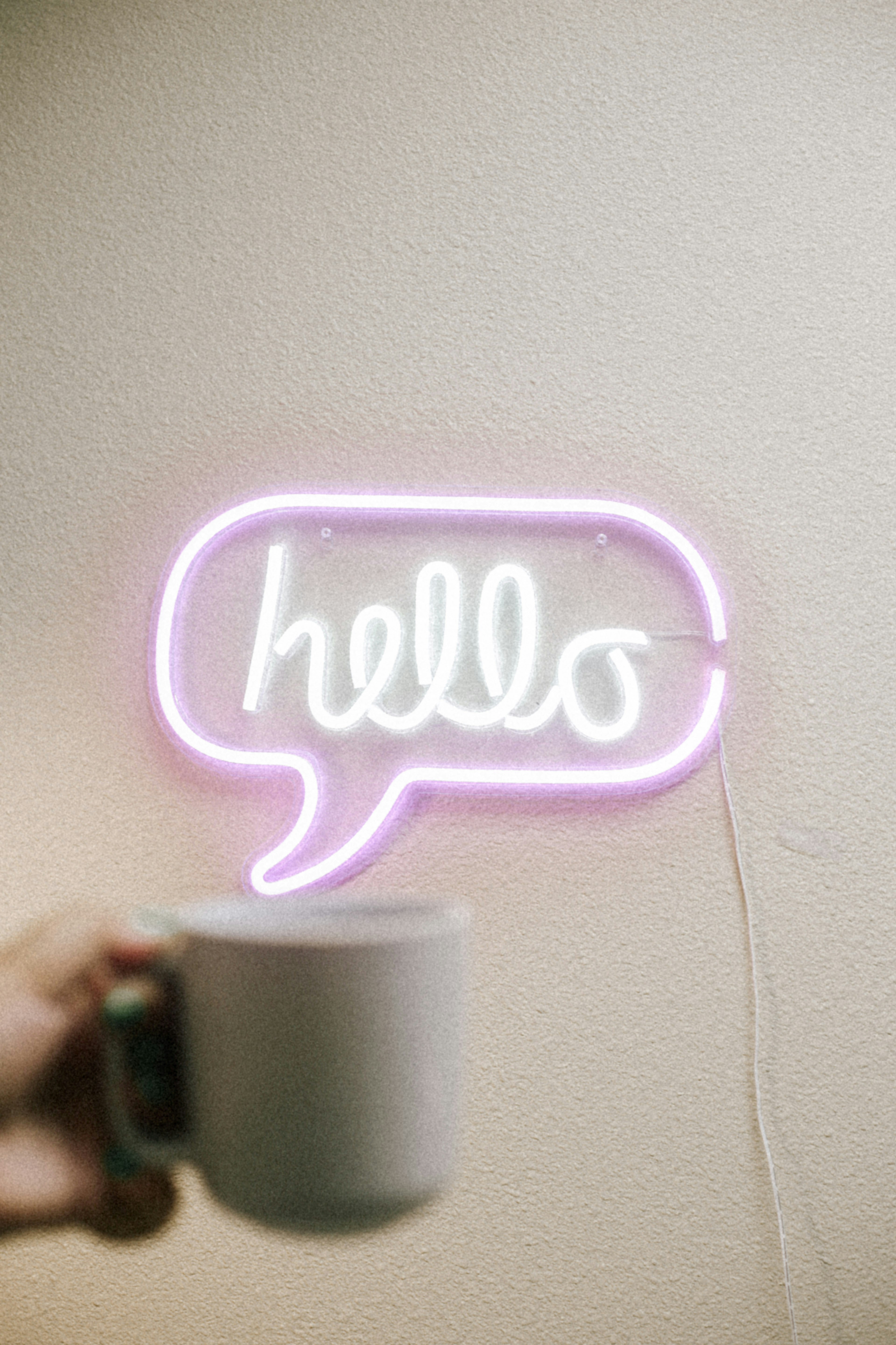 Neon Hello: A Soft Focus Coffee Break with Light Script